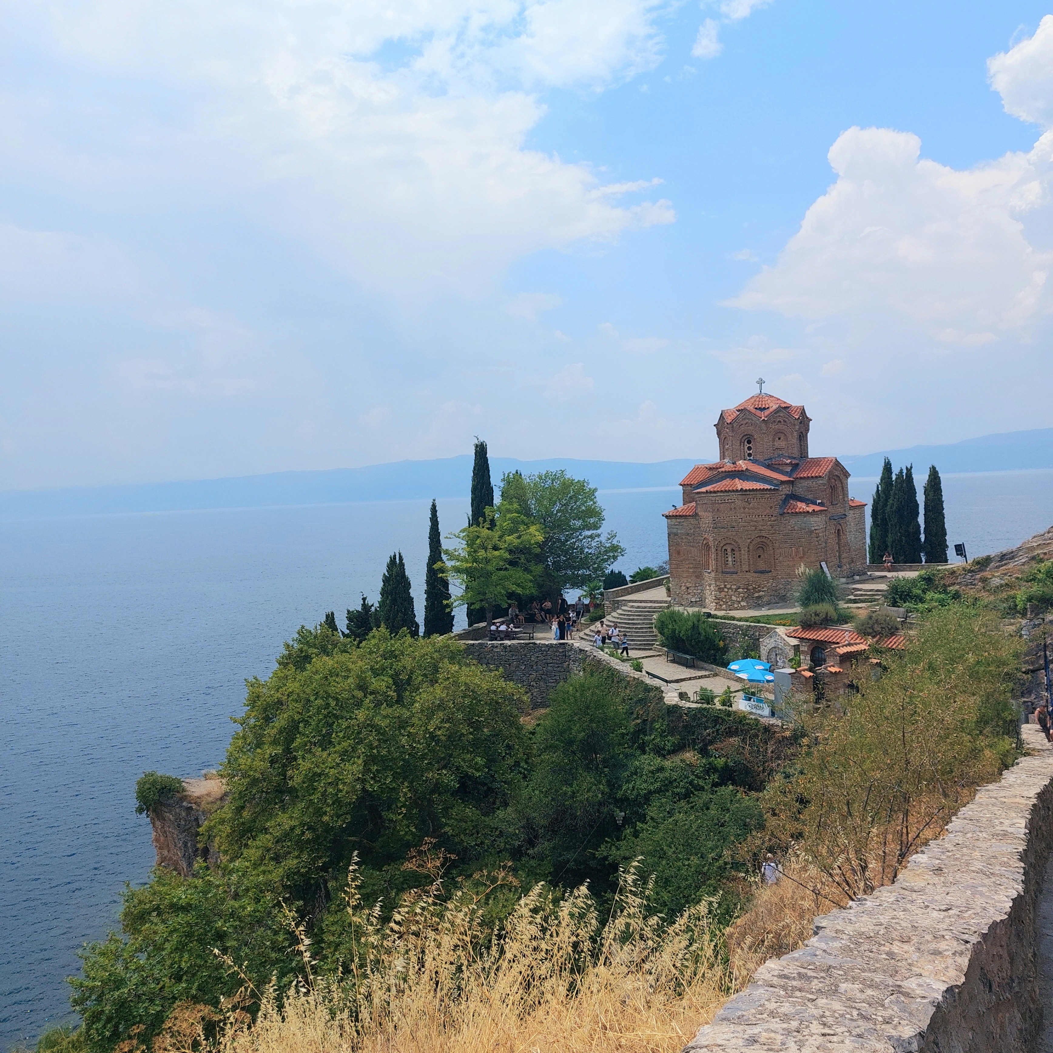 Temple on the Cliffs: Aegean Outlook above the Blue Expanses