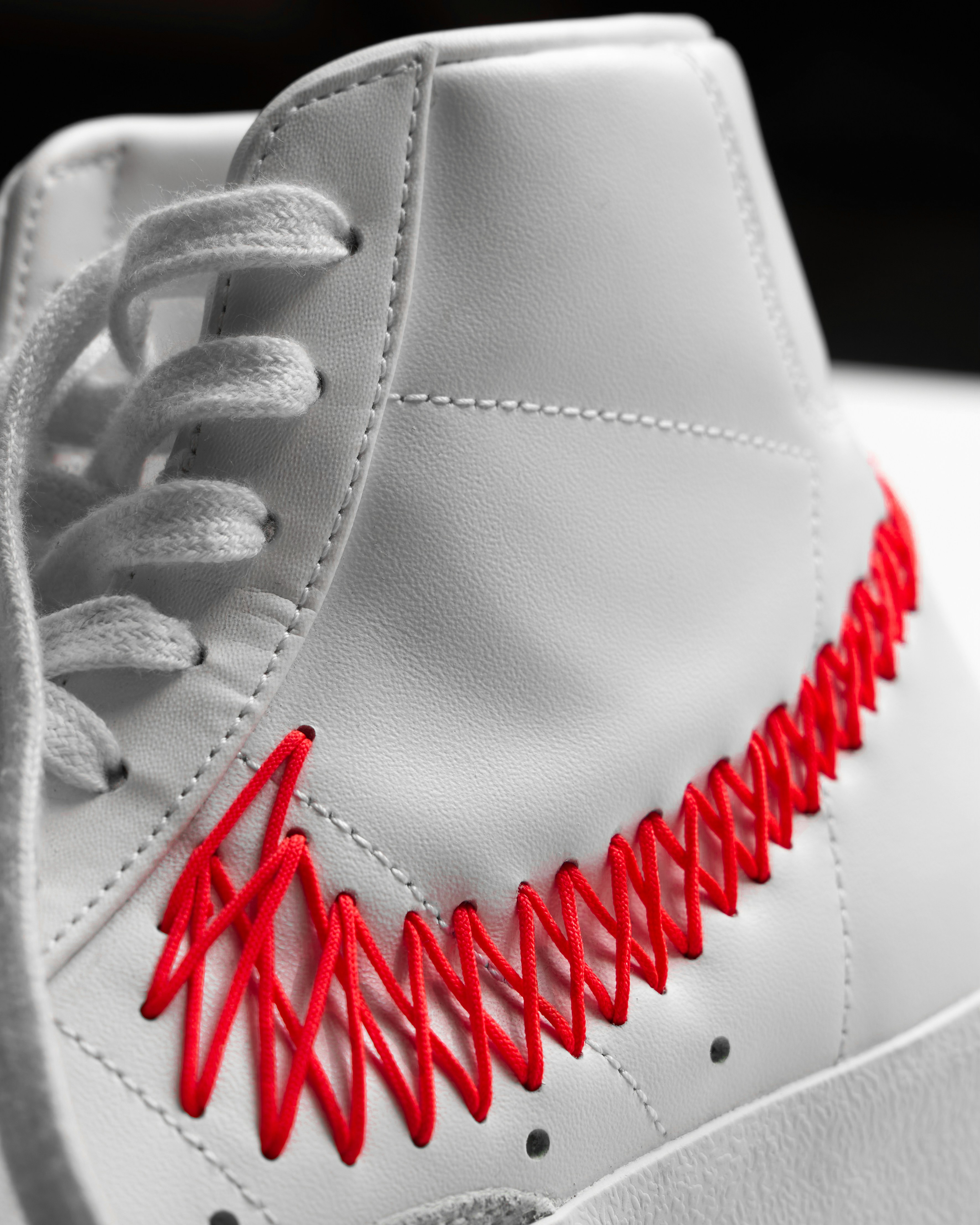 A pair of white sneakers with red laces photo – Free Los angeles Image ...