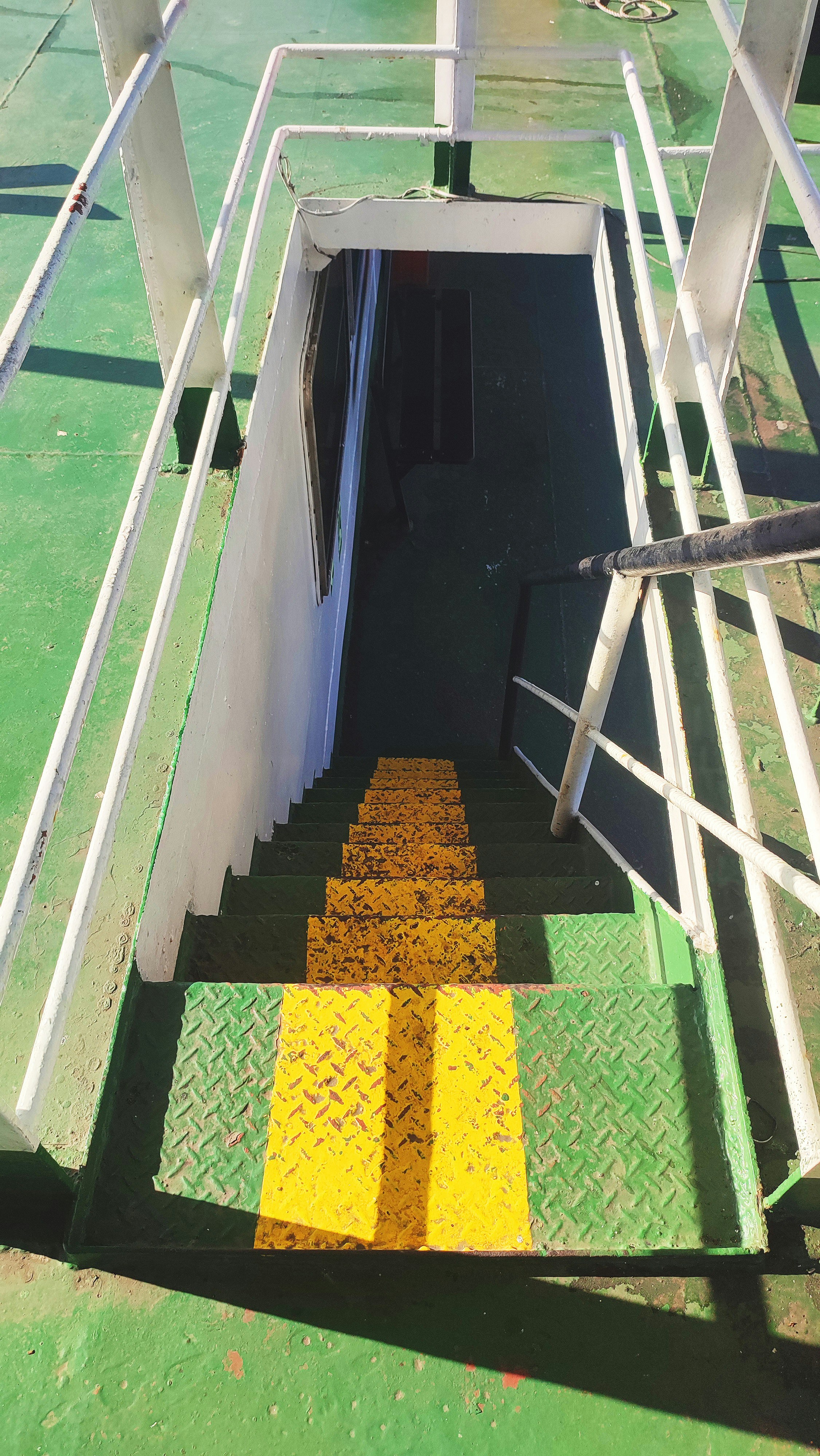 A set of stairs with yellow painted steps photo – Free Transportation ...