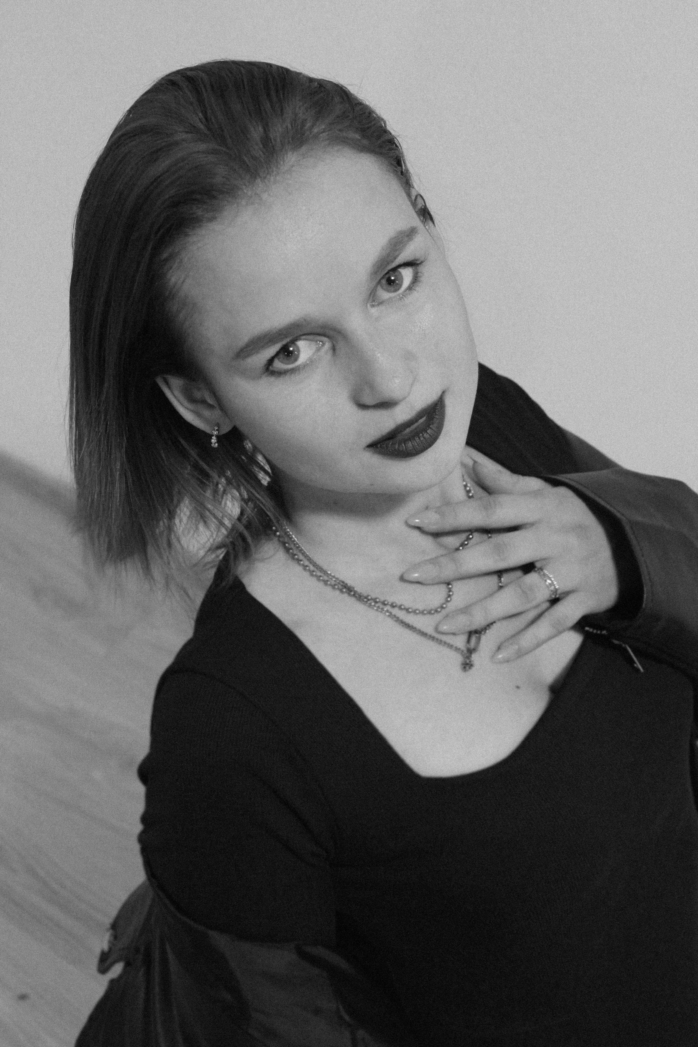 A woman with a fake mustache on her face photo – Free Portrait Image on ...