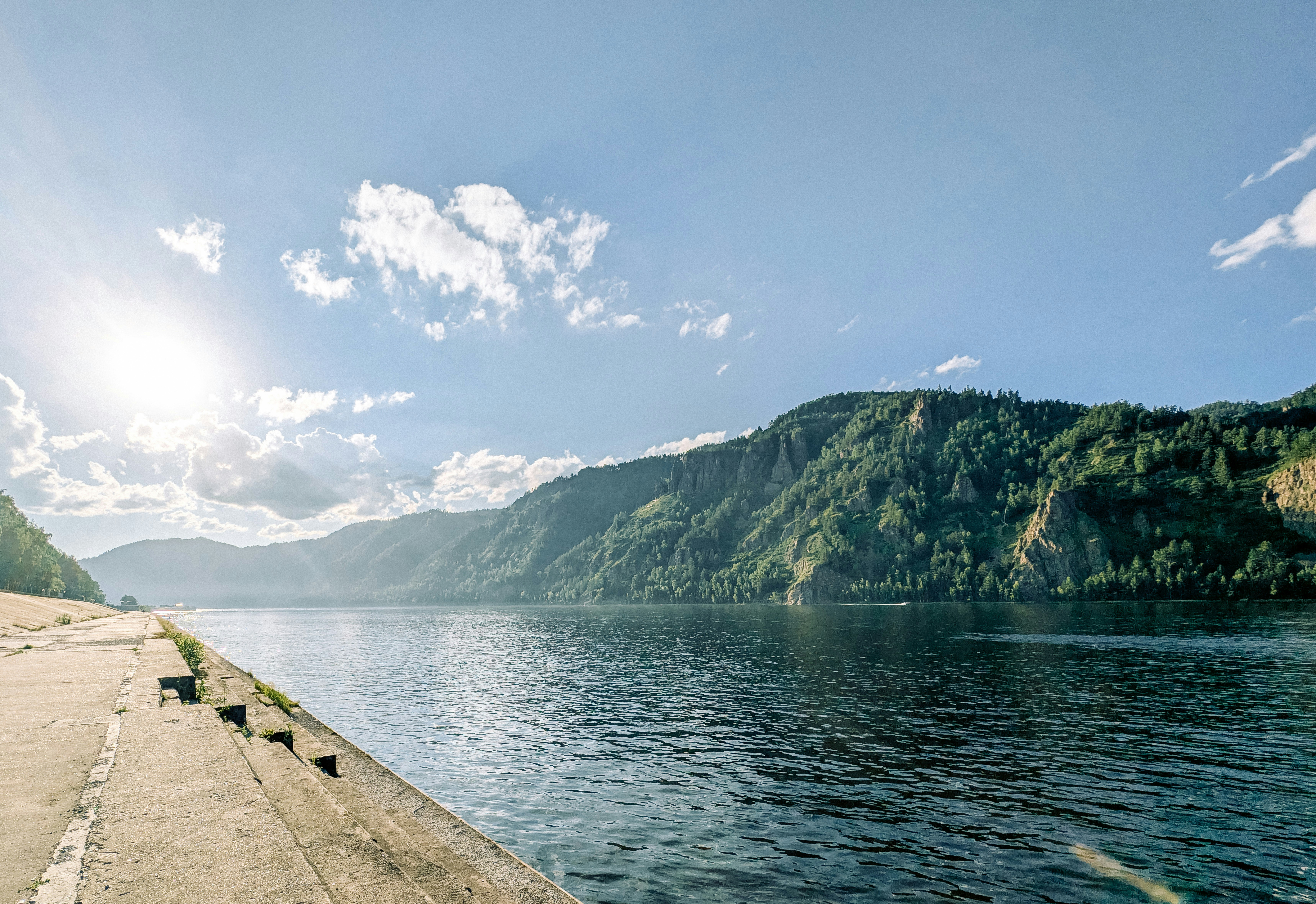 Sunlit Riverbank Serenity