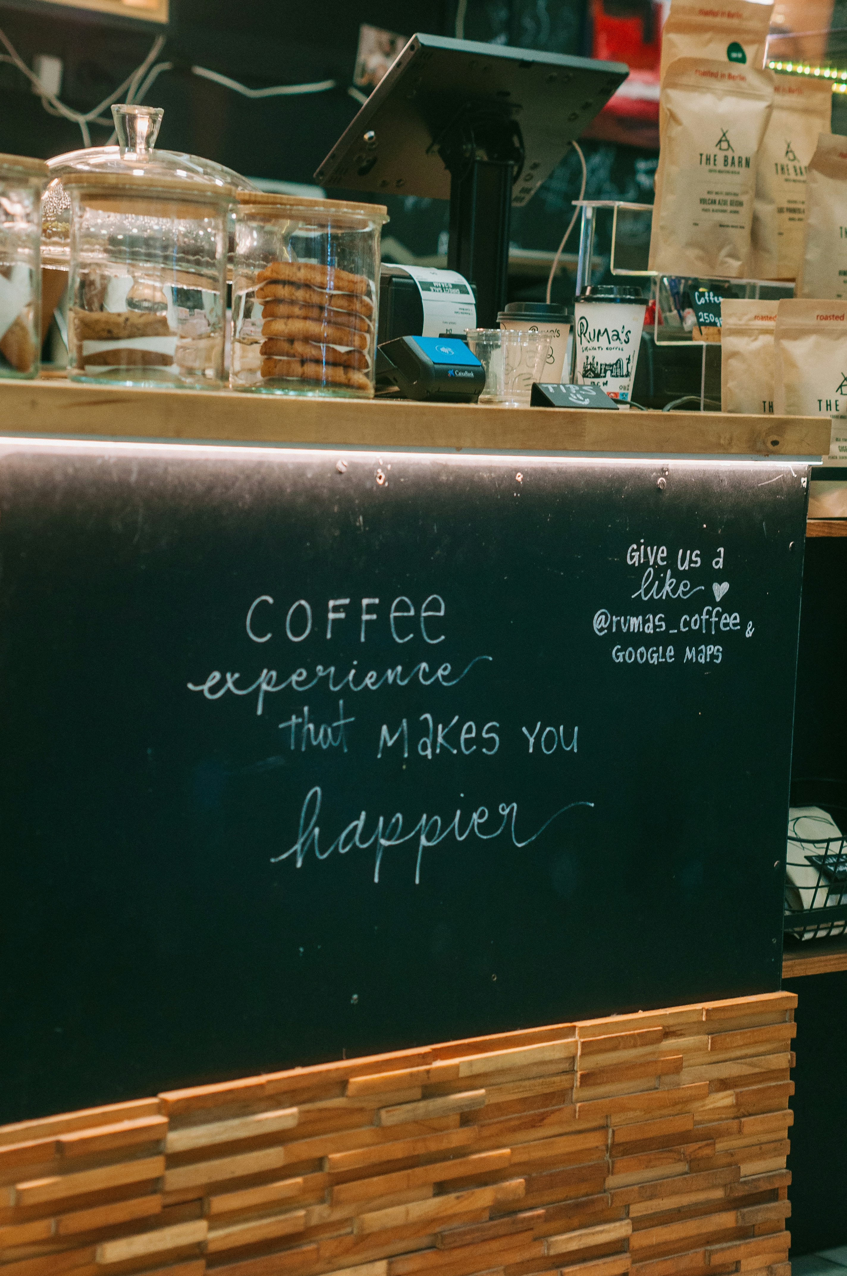 Chalkboard Promises and Cookie Jars at a Cozy Coffee Counter