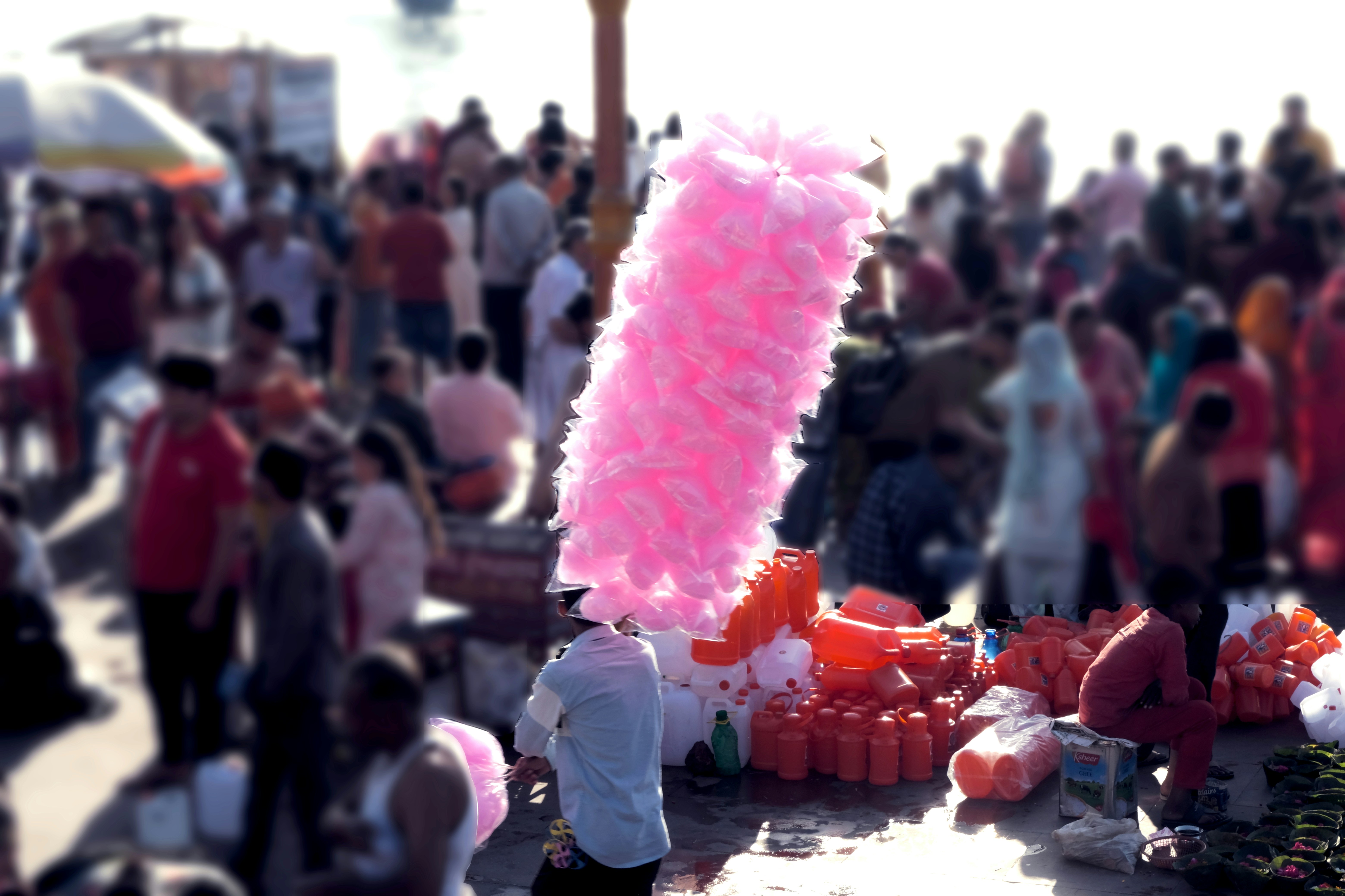 A large pink object is in the middle of a crowd photo – Free Haridwar ...