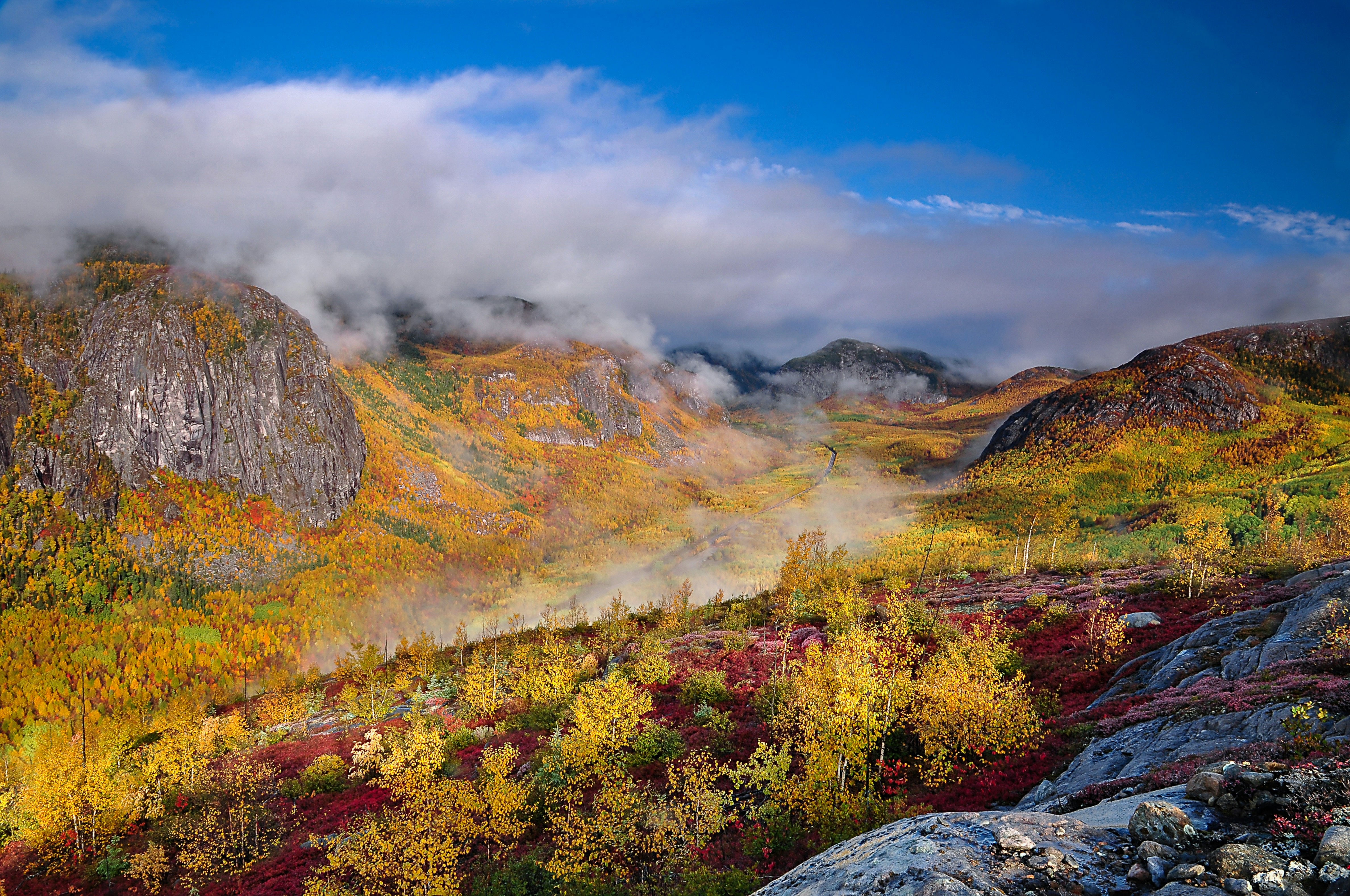 A view of a mountain range in the fall photo – Free Canada Image on ...