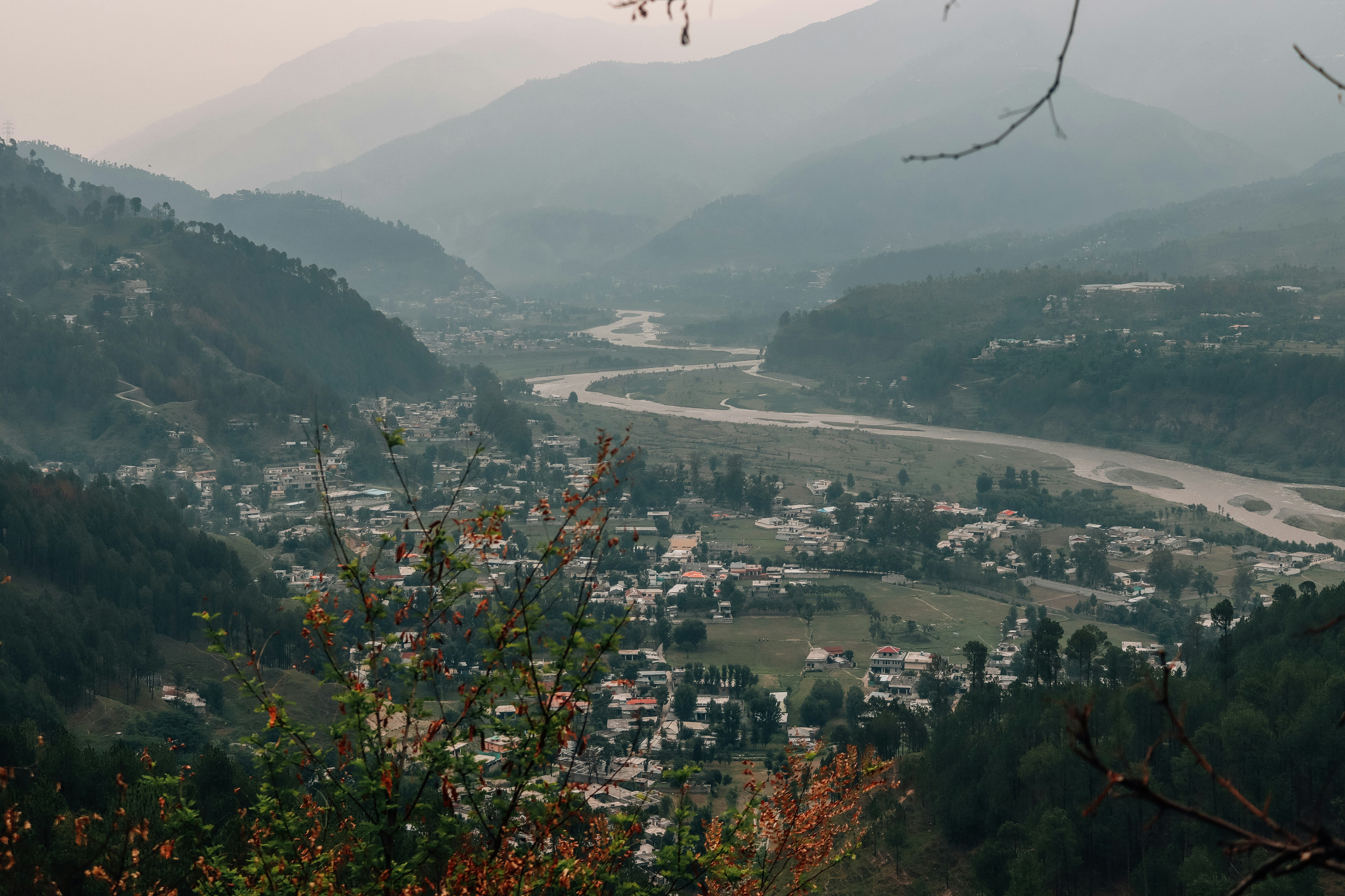Valley Veil: A Serene Mountain Town Nestled in Mist