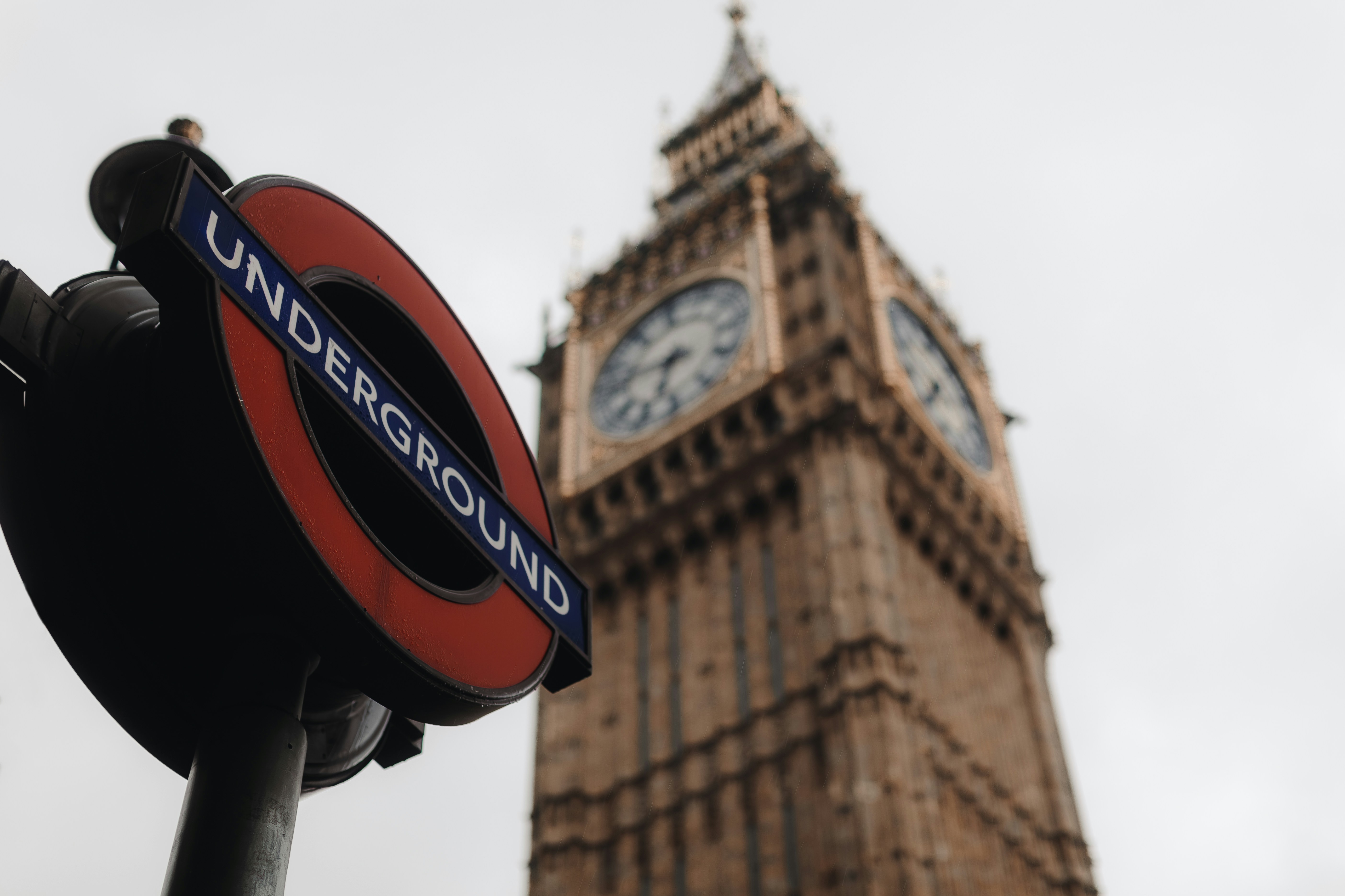 Big Ben on a rainy day in London.