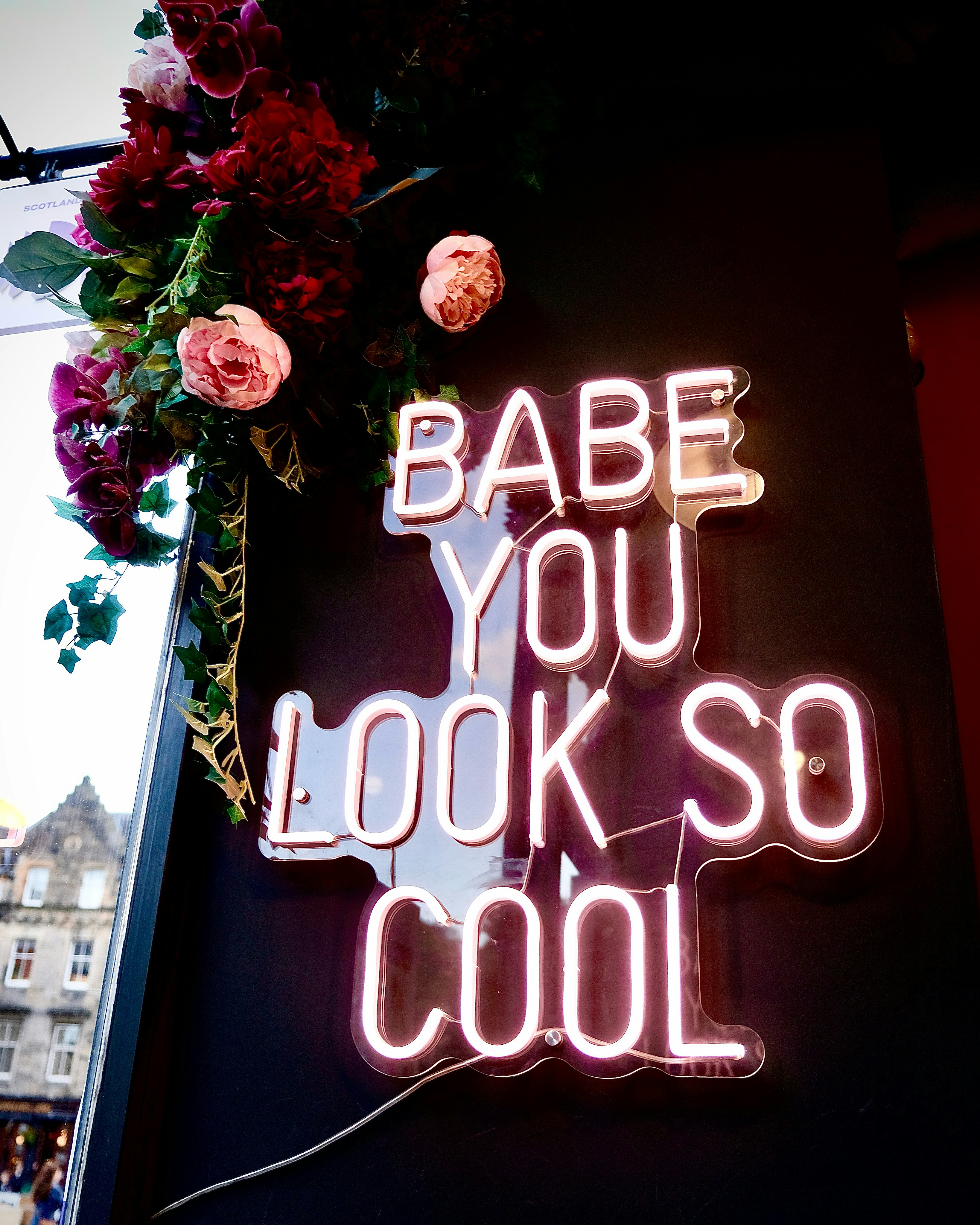 A neon sign that says babe you look so cool photo – Free Edinburgh ...