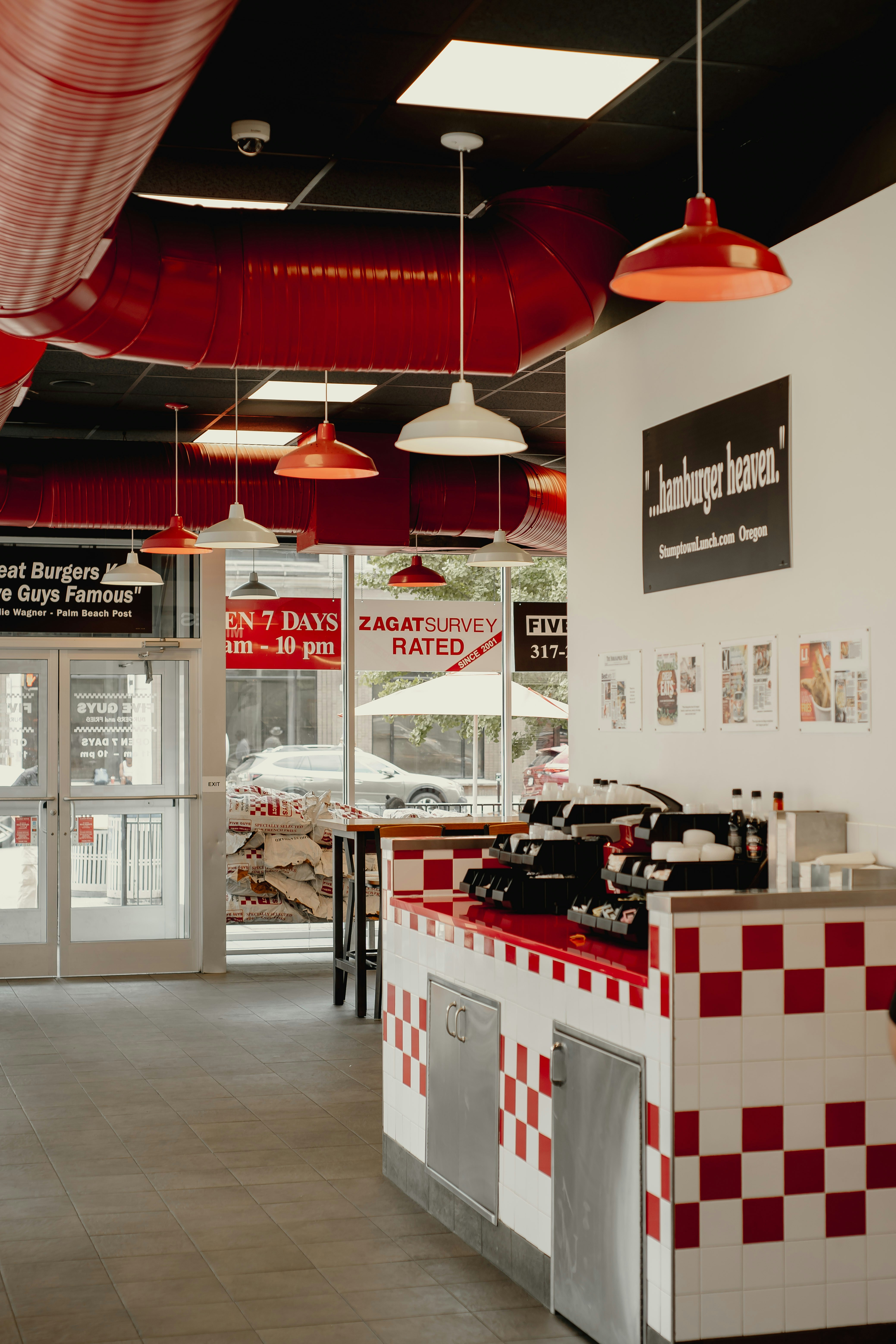A red and white checkered counter in a restaurant photo – Free Indoors ...
