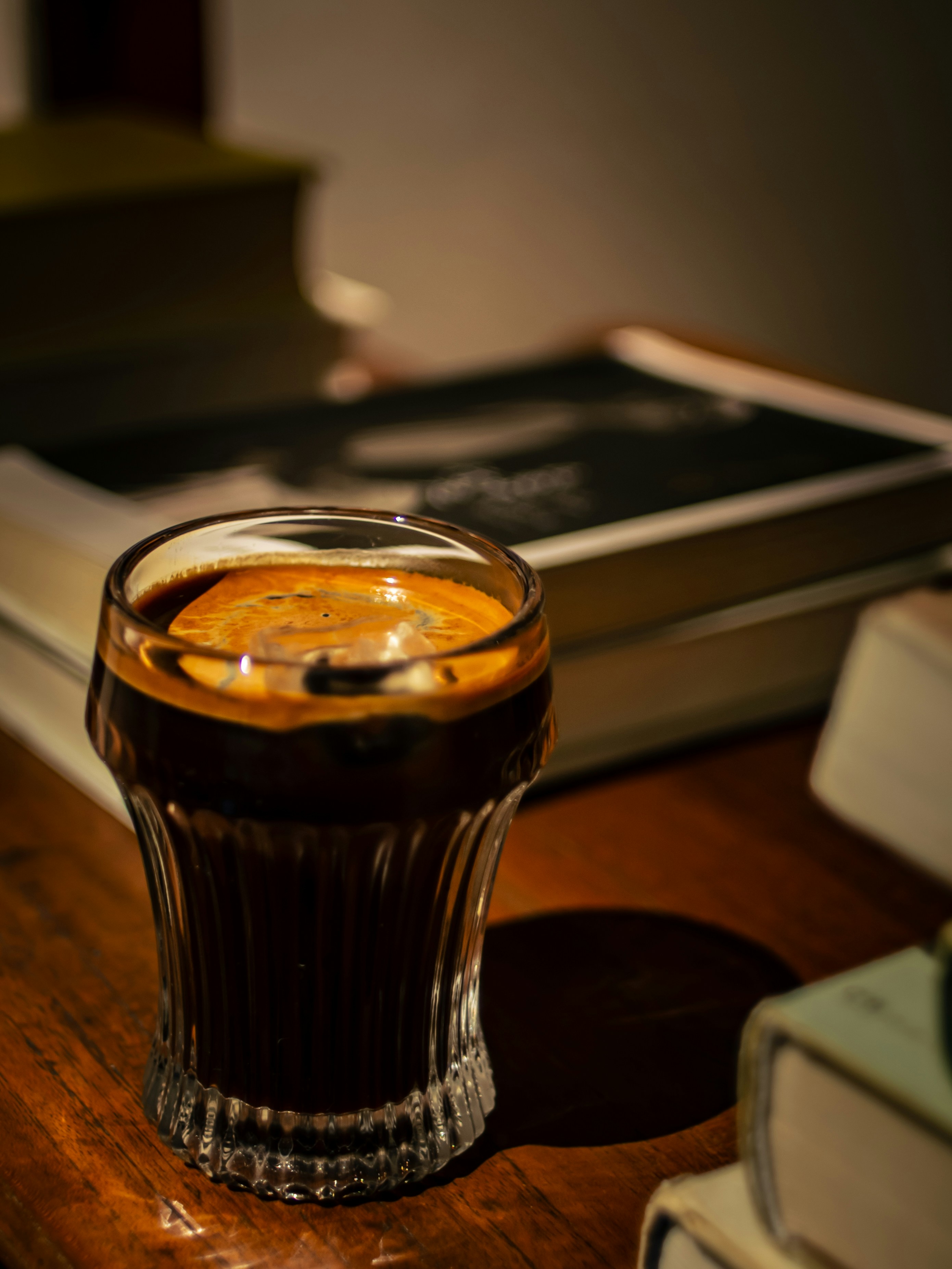 Amber Elixir on a Wooden Stage
