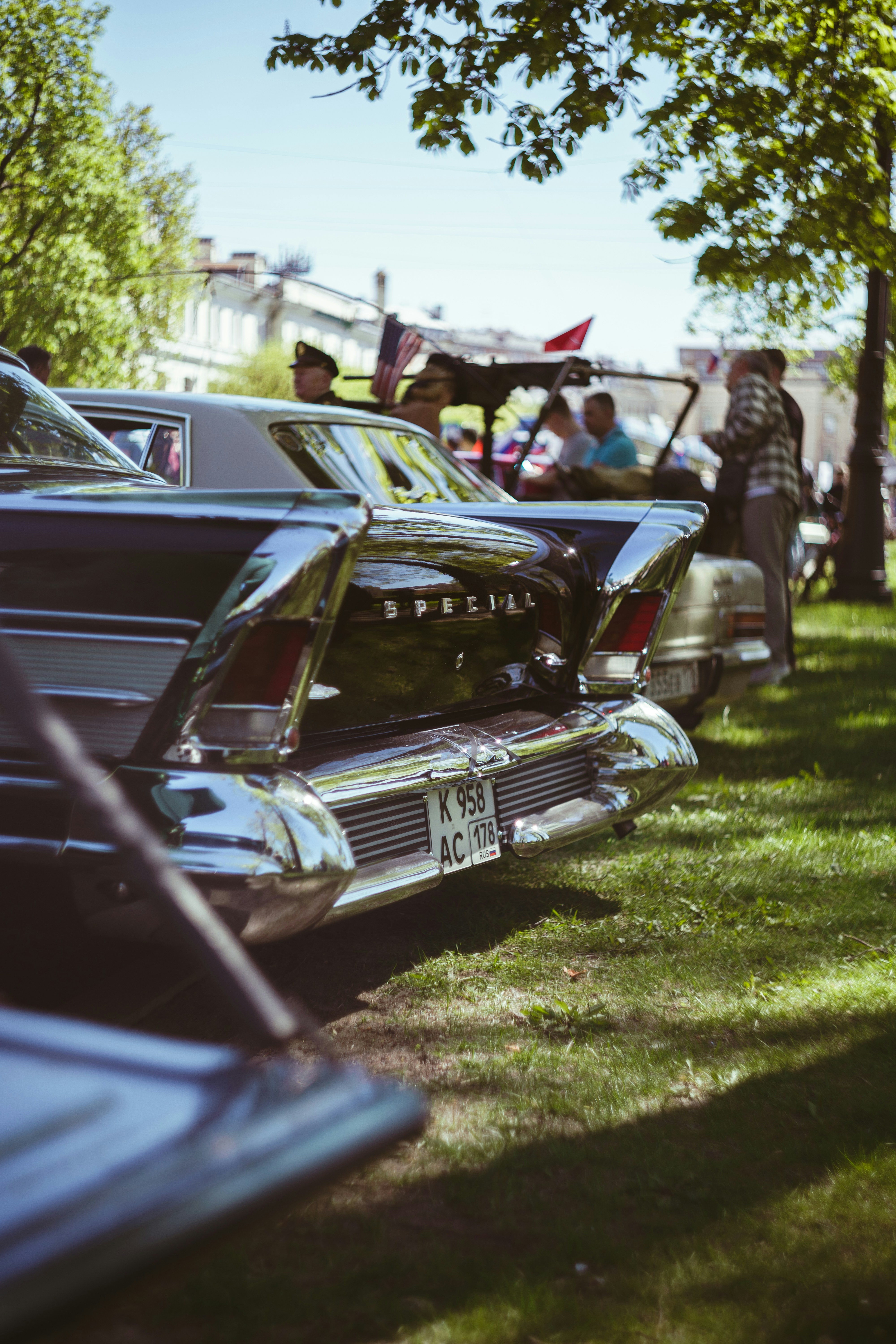 Chrome Classics Lineup: Car Show under Dappled Shade