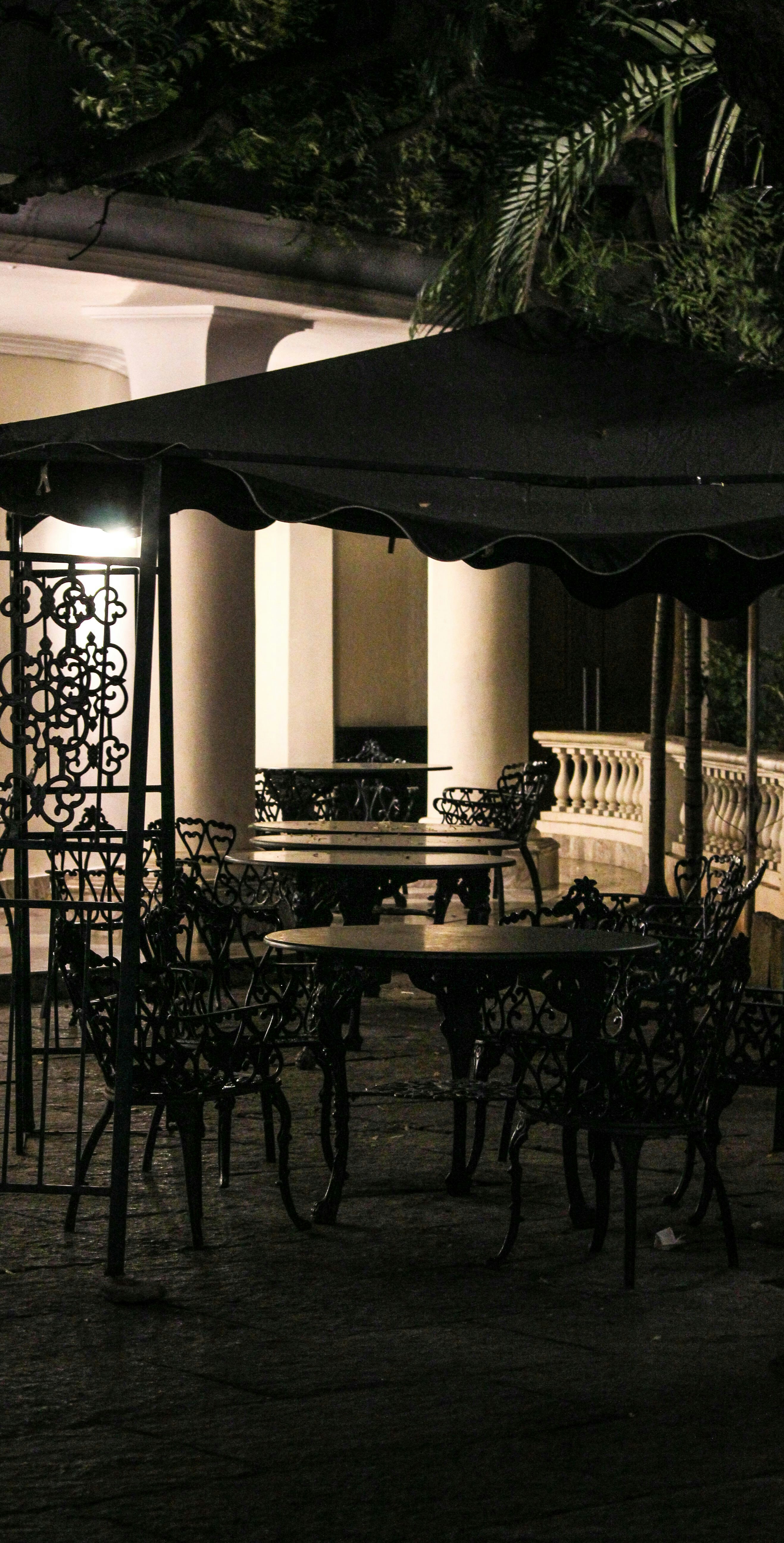 Nocturne in Iron: A Quiet Terrace Beneath the Canopy