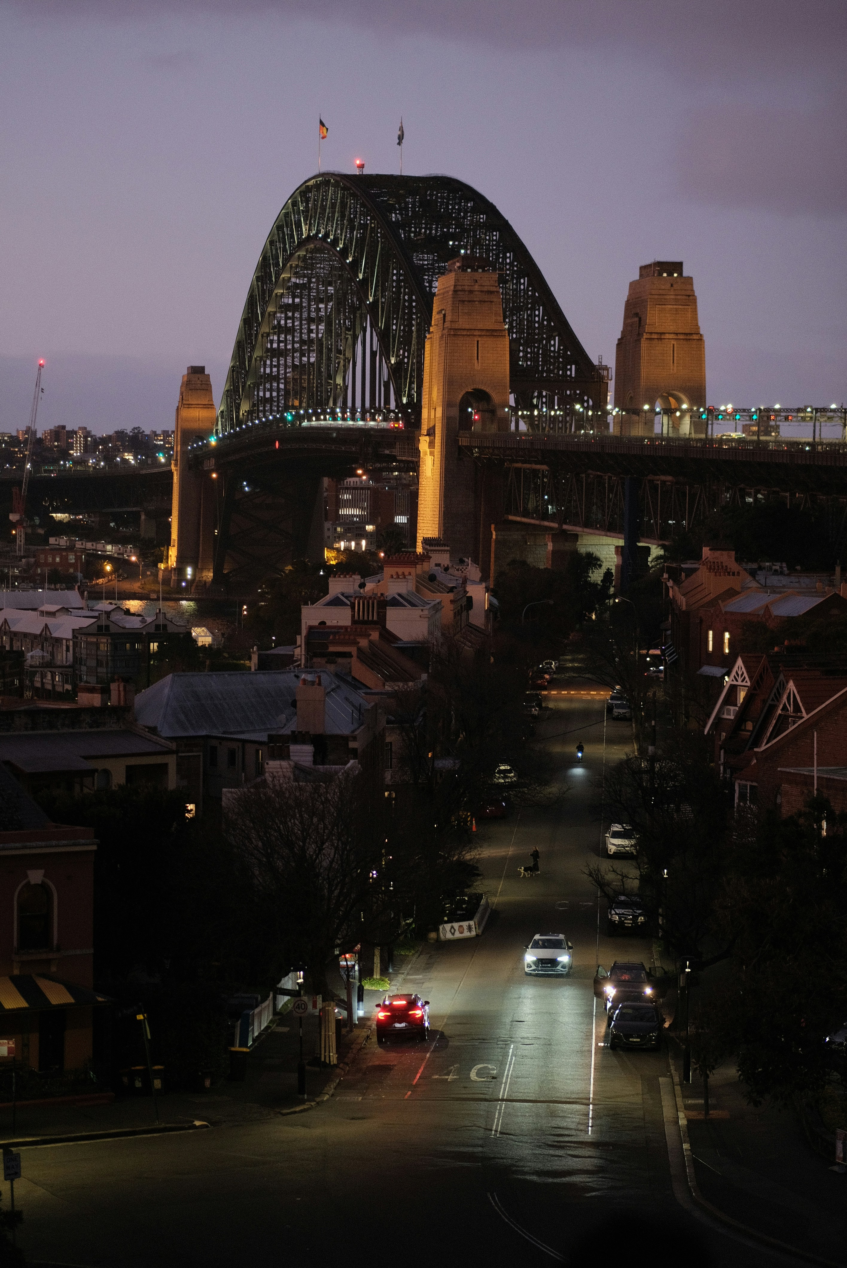 City Lights Beneath the Arch: Night at the Harbour Bridge