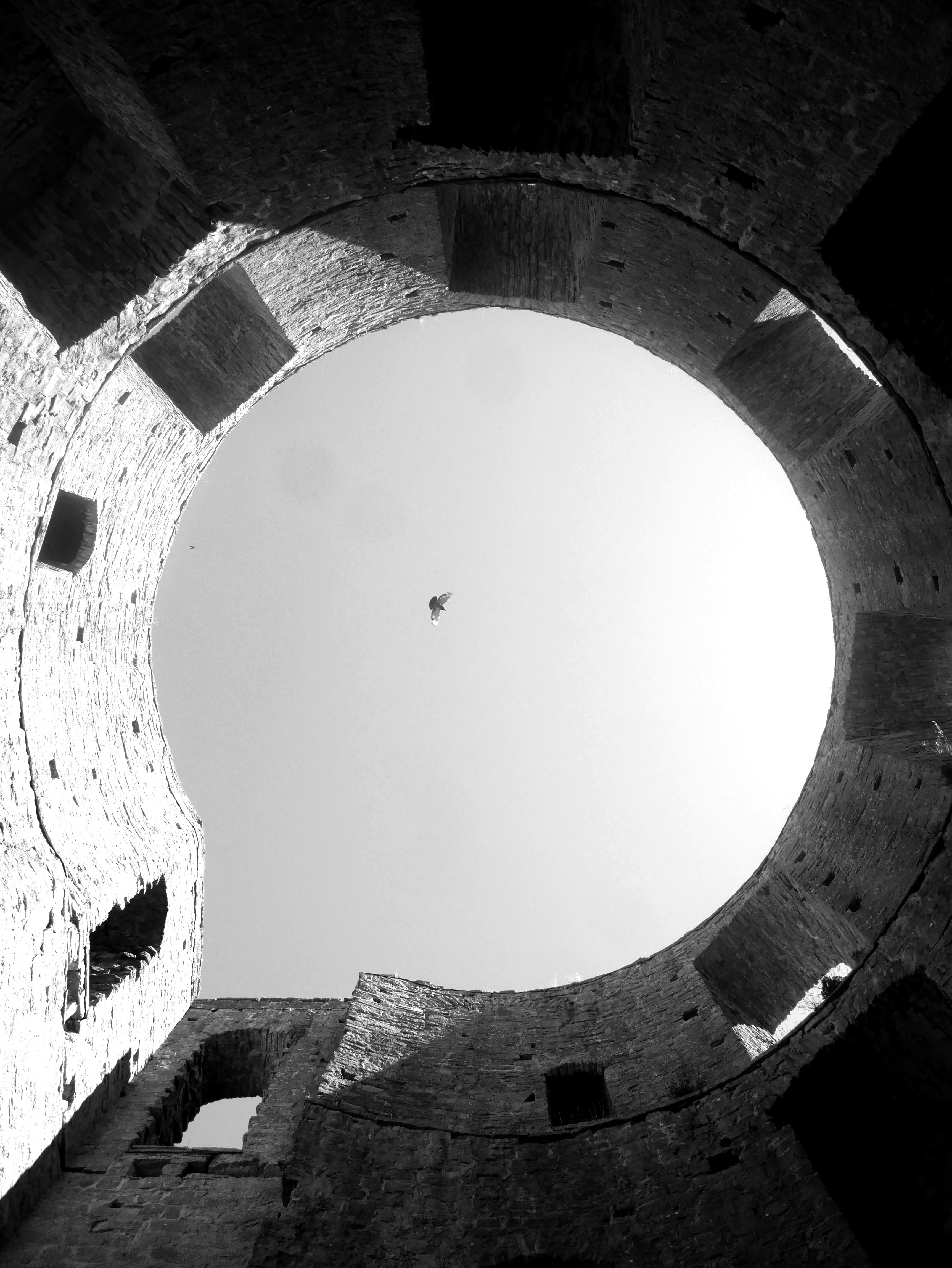 Oculus of the Ruins: A Lone Silhouette Within the Circular Fortress