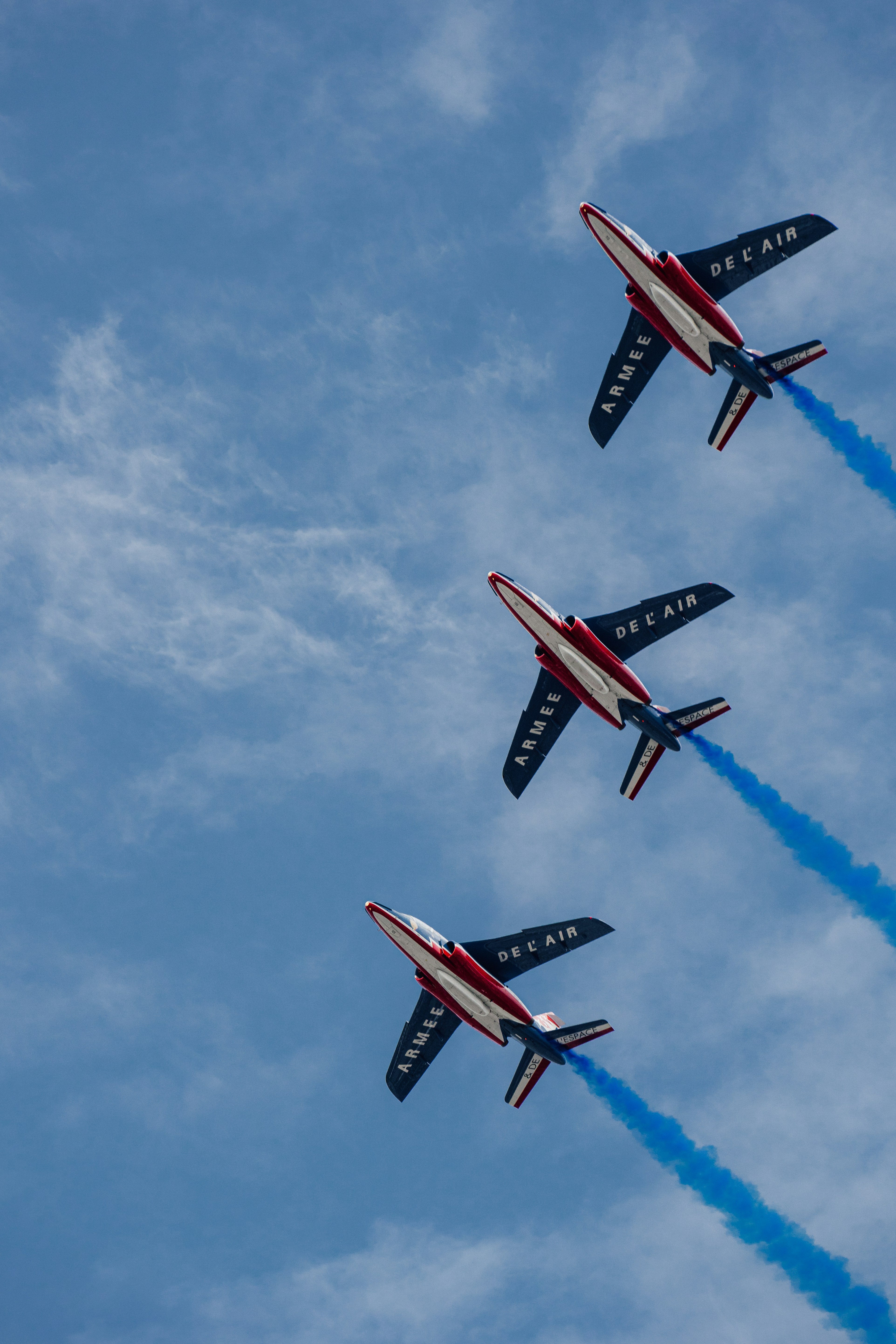 A group of jets flying through a blue sky photo – Free Airplane Image ...