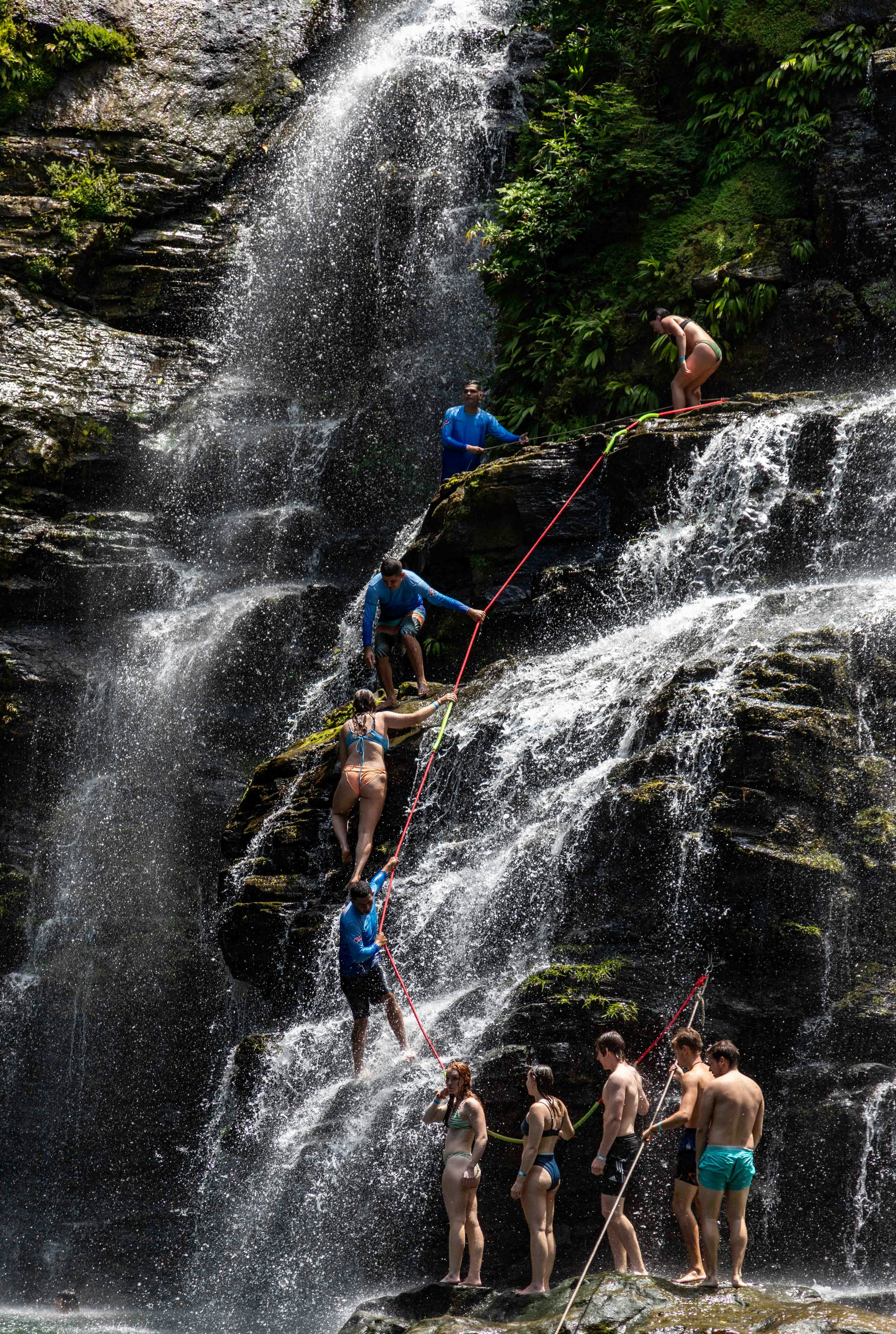 Climbing the Cascade: Adventurers Conquer the Waterfall Ridge
