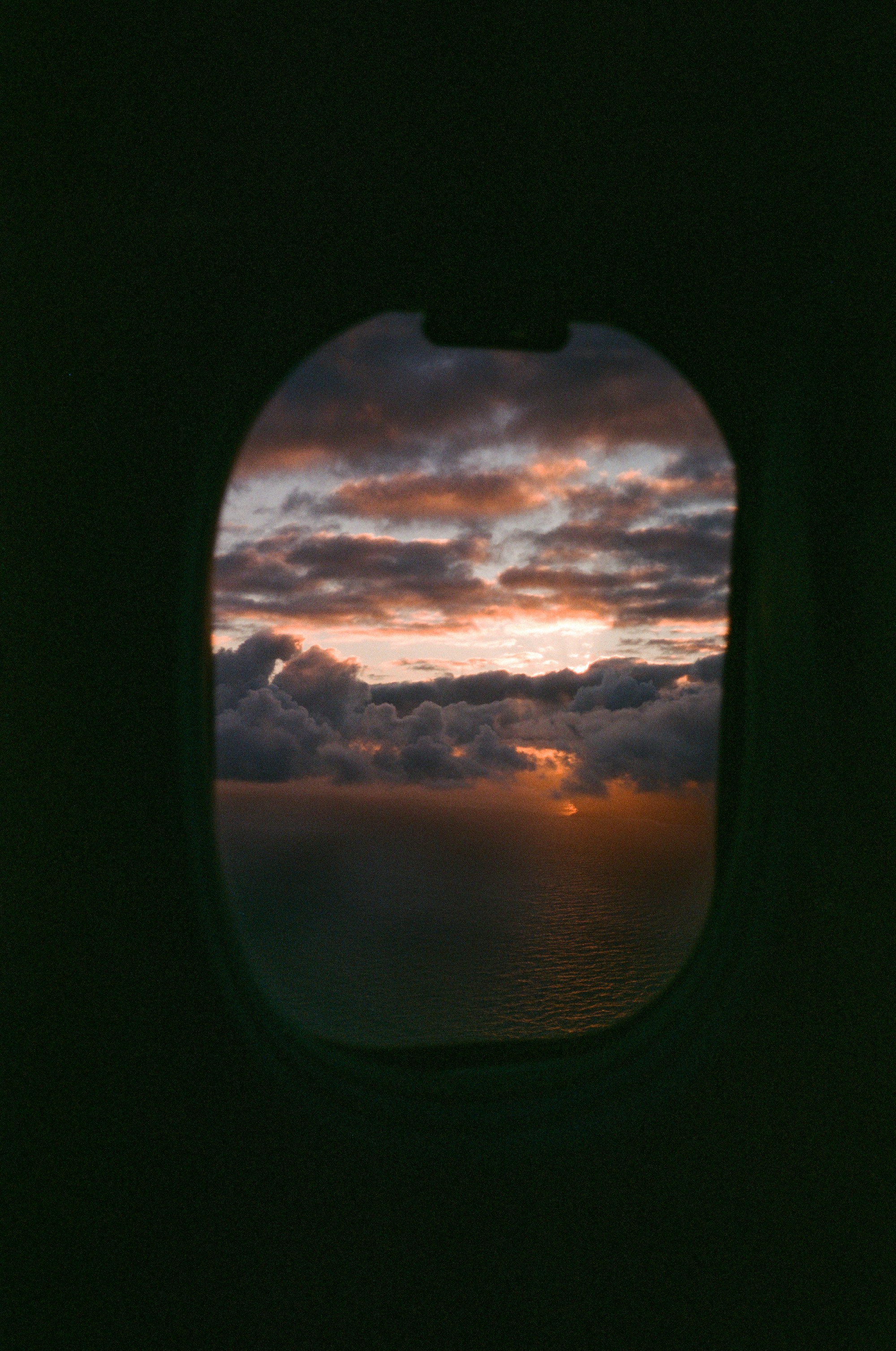 A view of a sunset through an airplane window photo – Free Analog ...