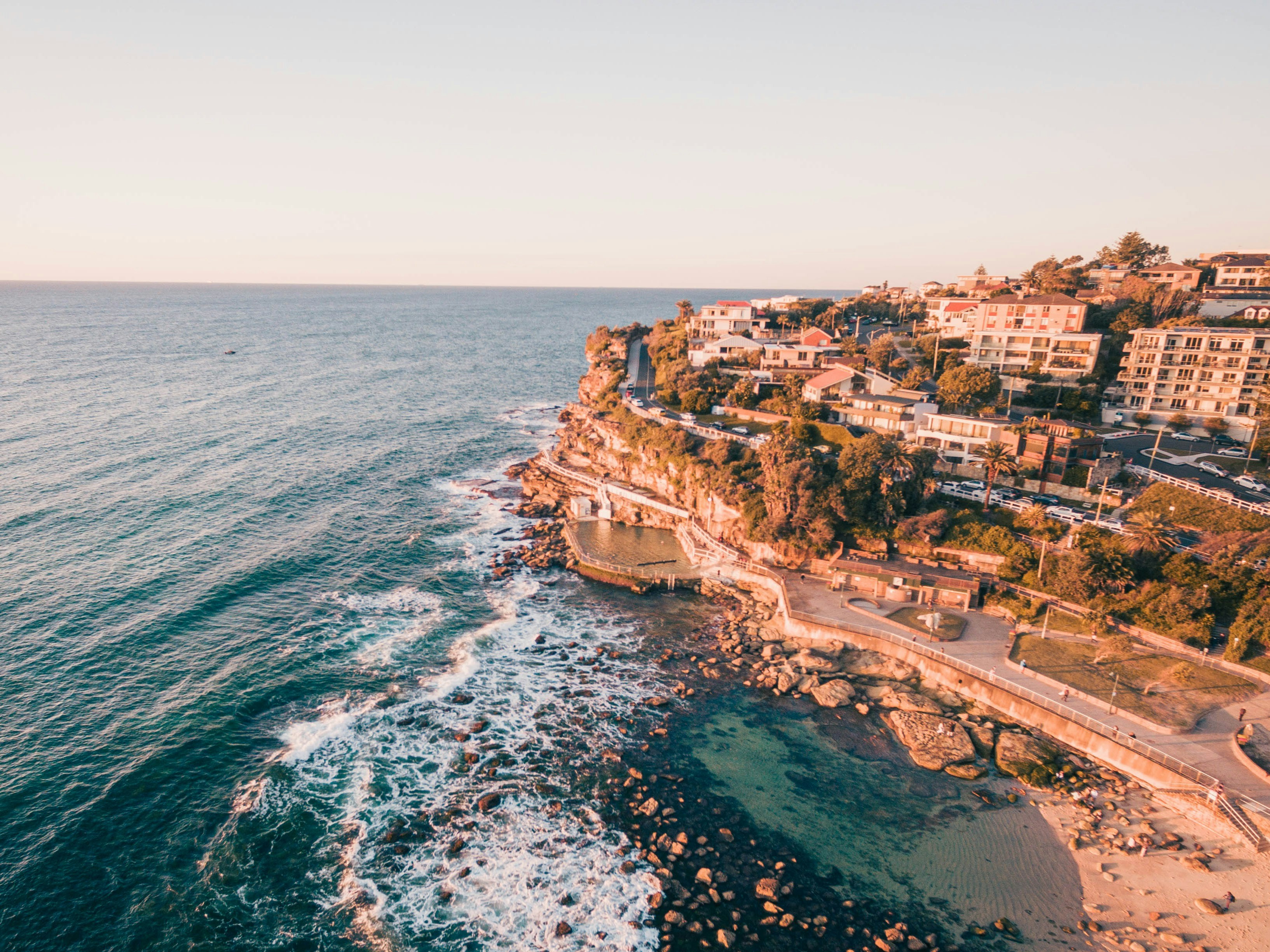 An aerial view of a beach and a city photo – Free Bronte beach Image on ...