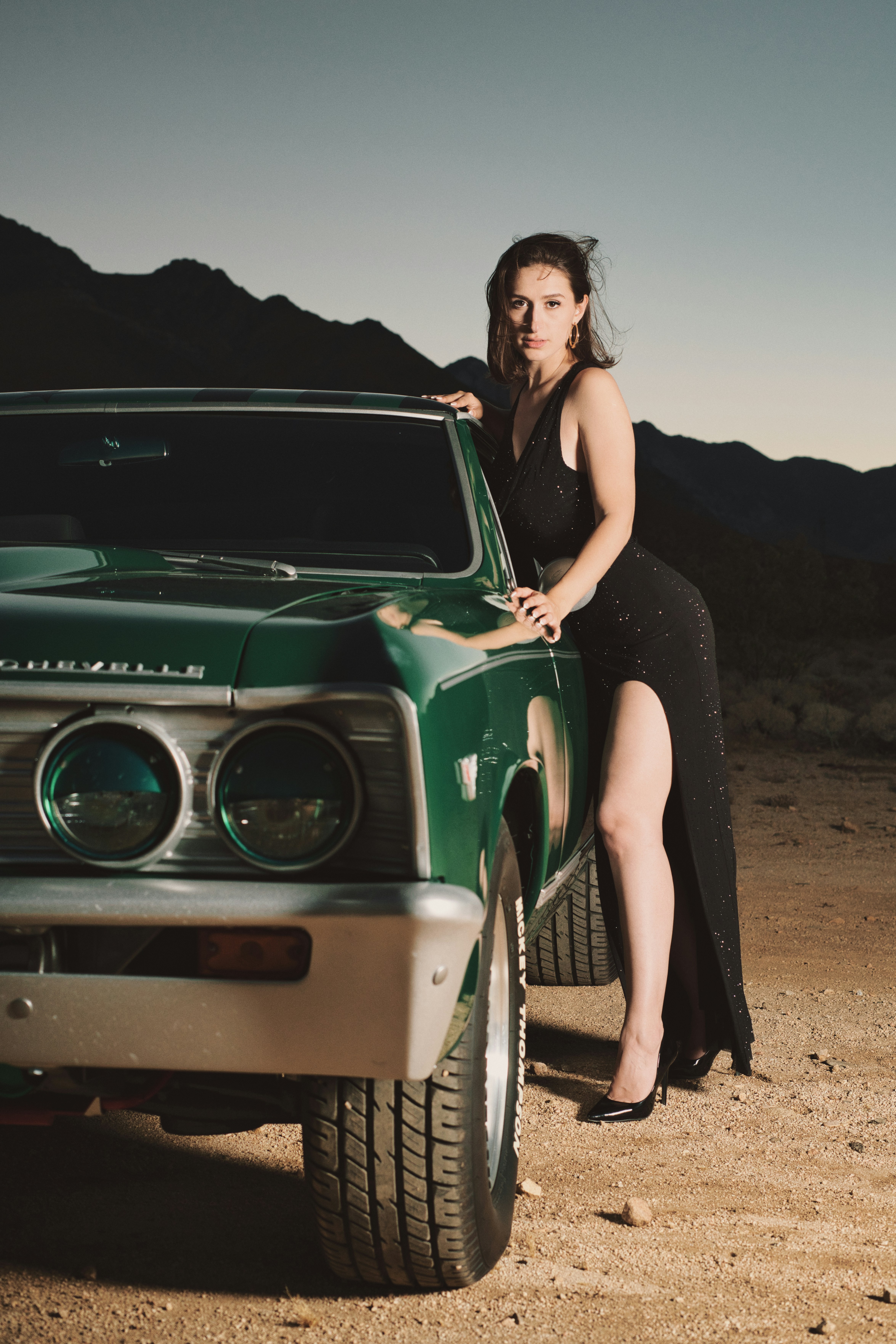 Green Thunder: Moonlit Drive with a Velvet Drape