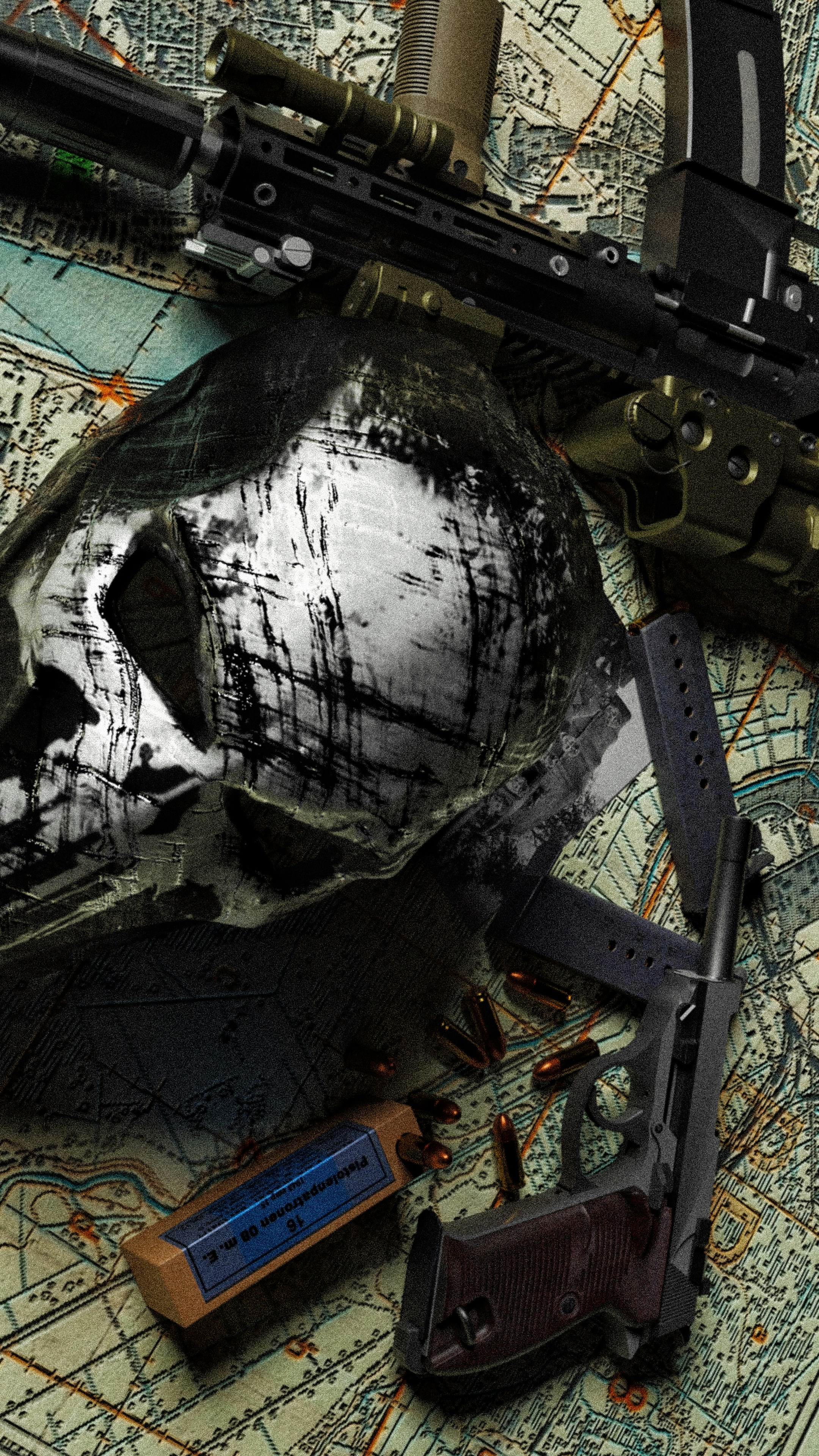 A rifle and a gun laying on a map photo – Free Gun Image on Unsplash