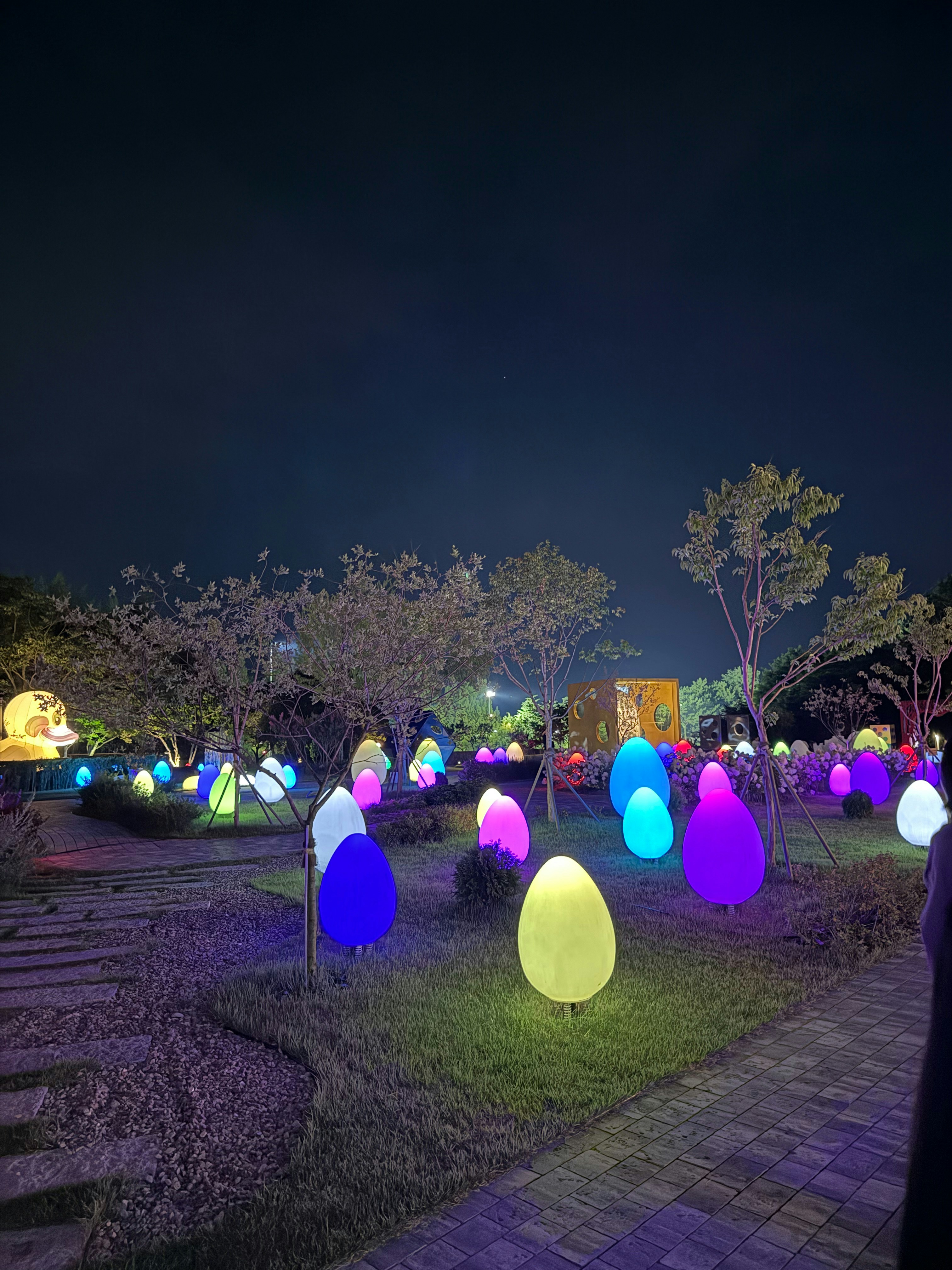 Glow Orchard: Night Garden of Neon Eggs