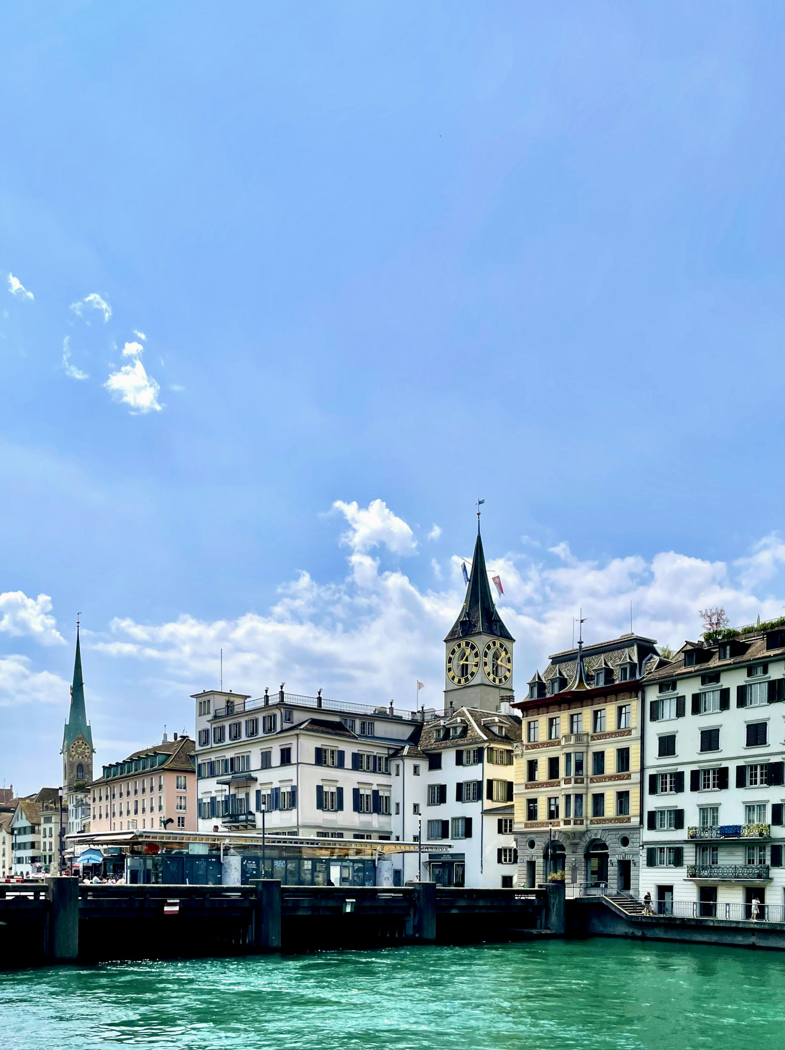 A view of a city from the water