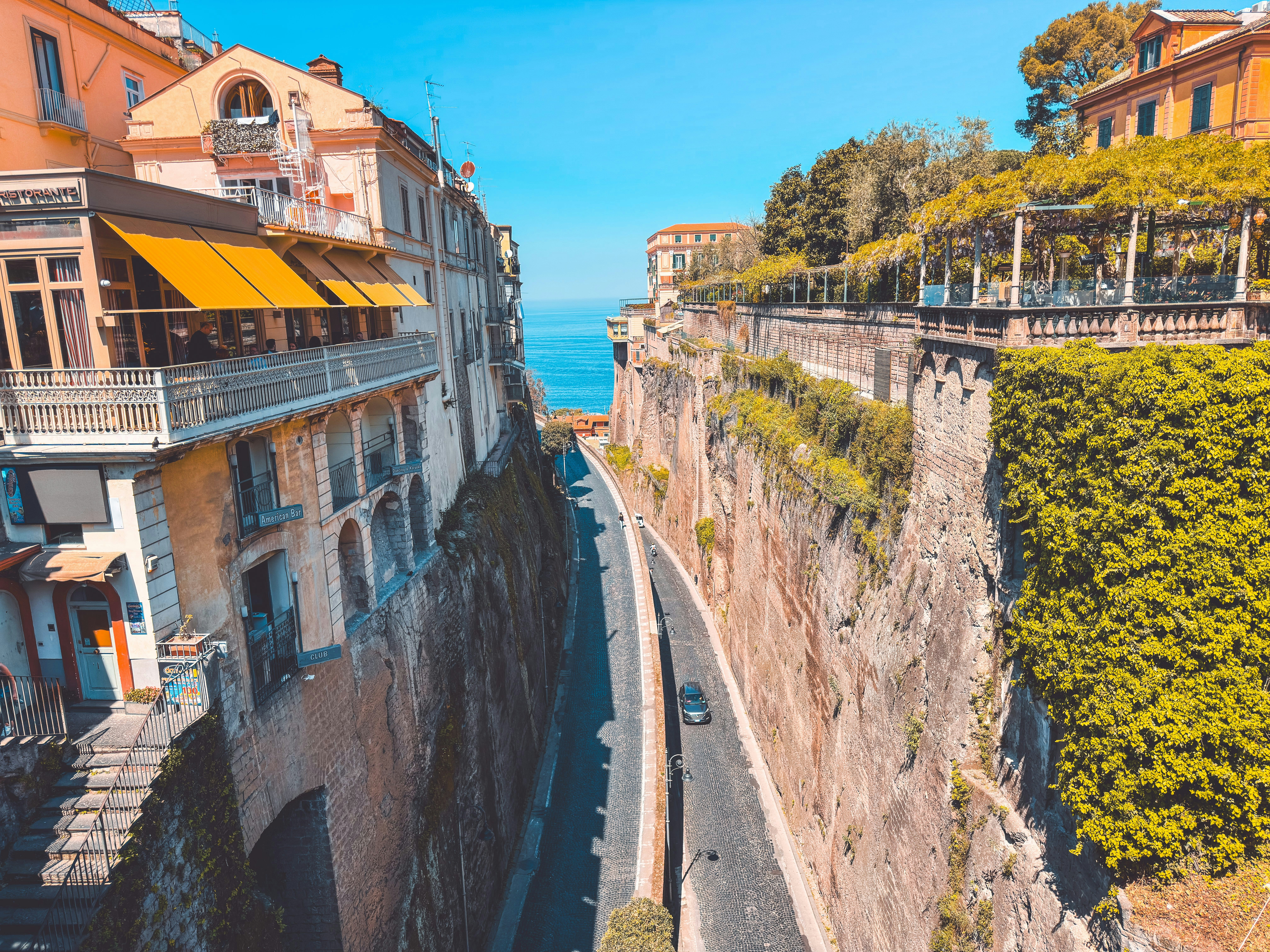 Clifftop Corridor: A Narrow Coastal Street Framing the Sea
