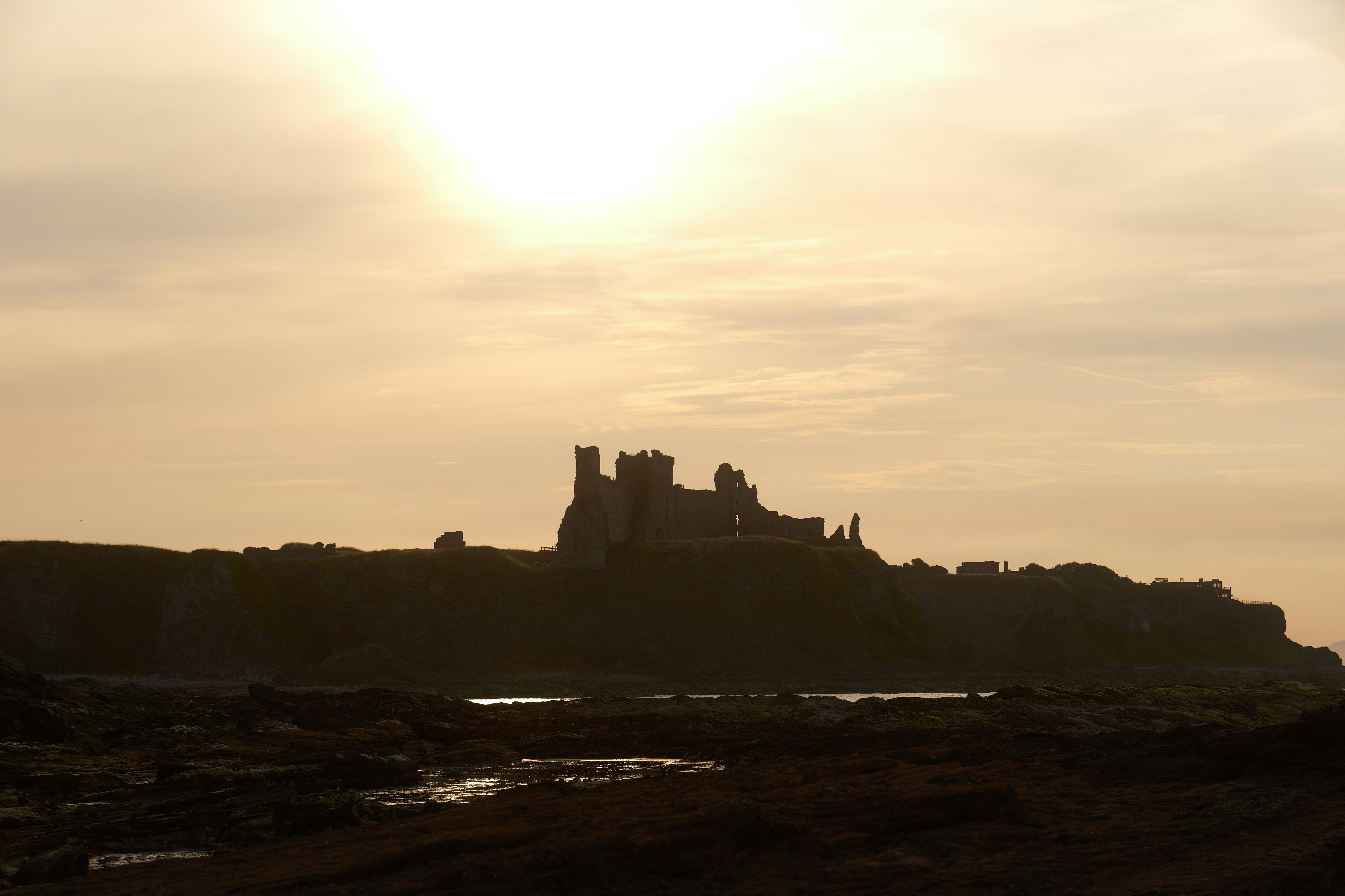 Horizon Bastion at Dusk: A Coastal Silhouette