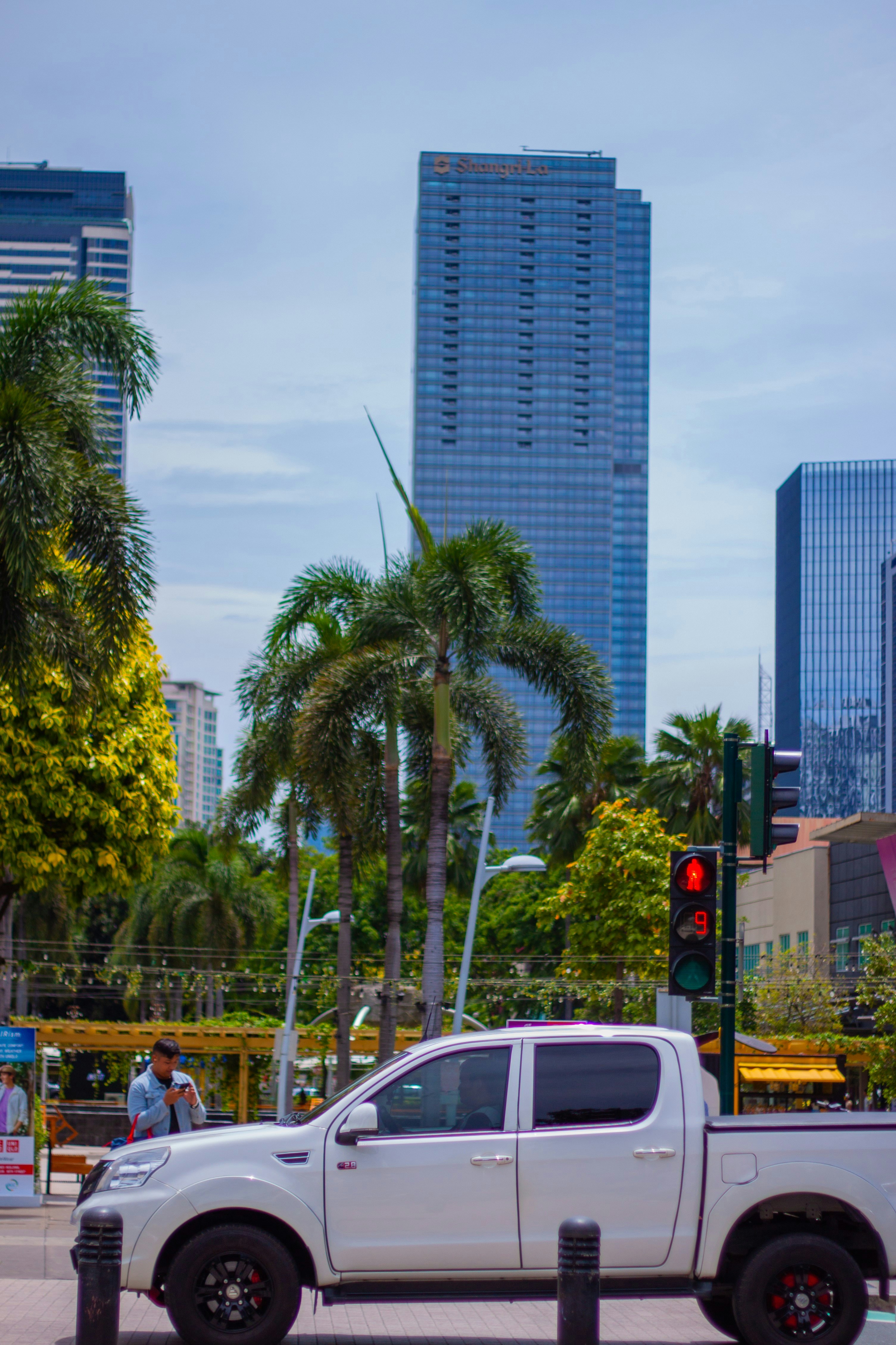 Urban Pulse: Palm Trees, Tall Glass and a White Pickup