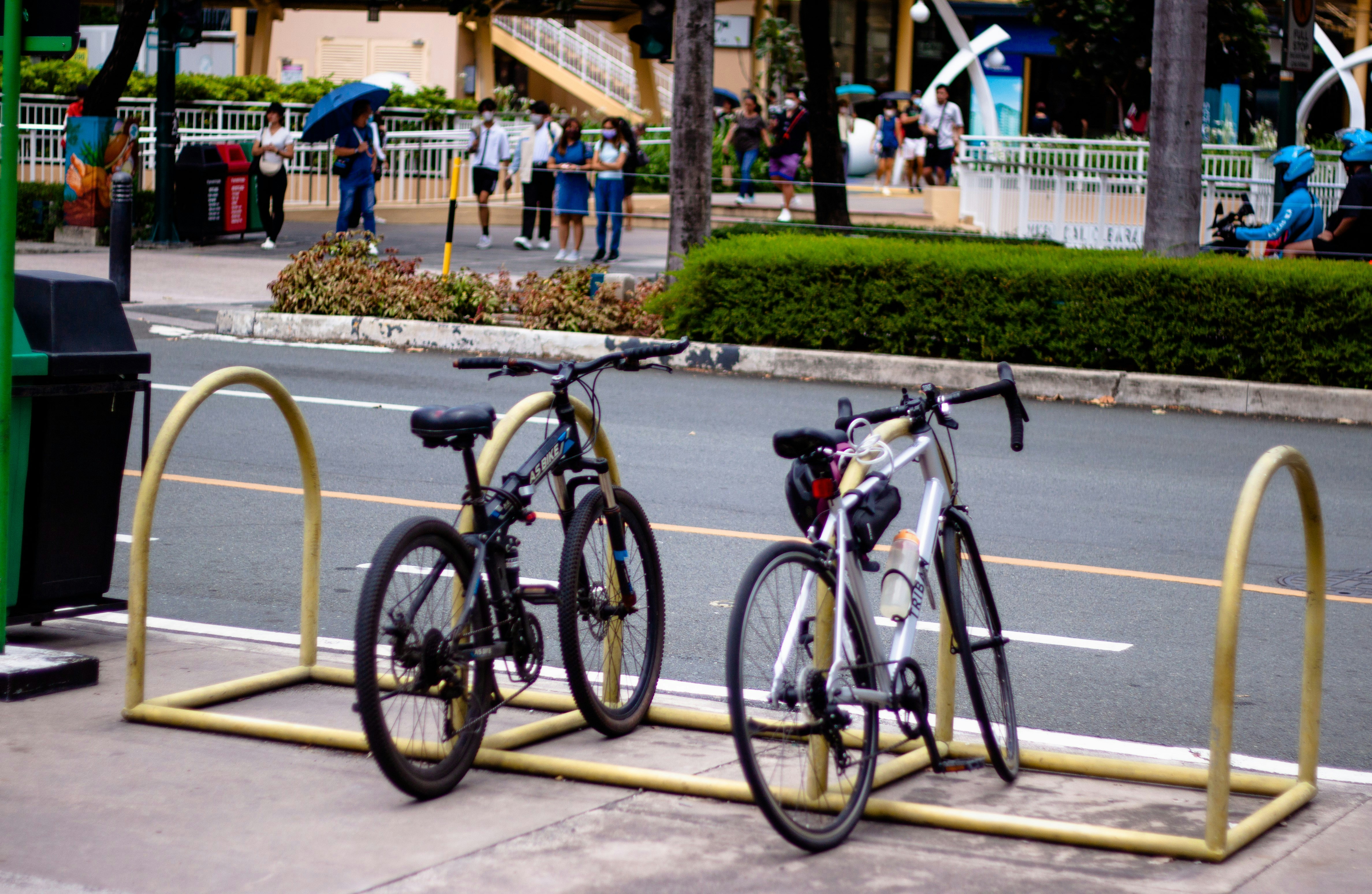 Twin Bicycles at the Curbs: Quiet Strength on a City Street