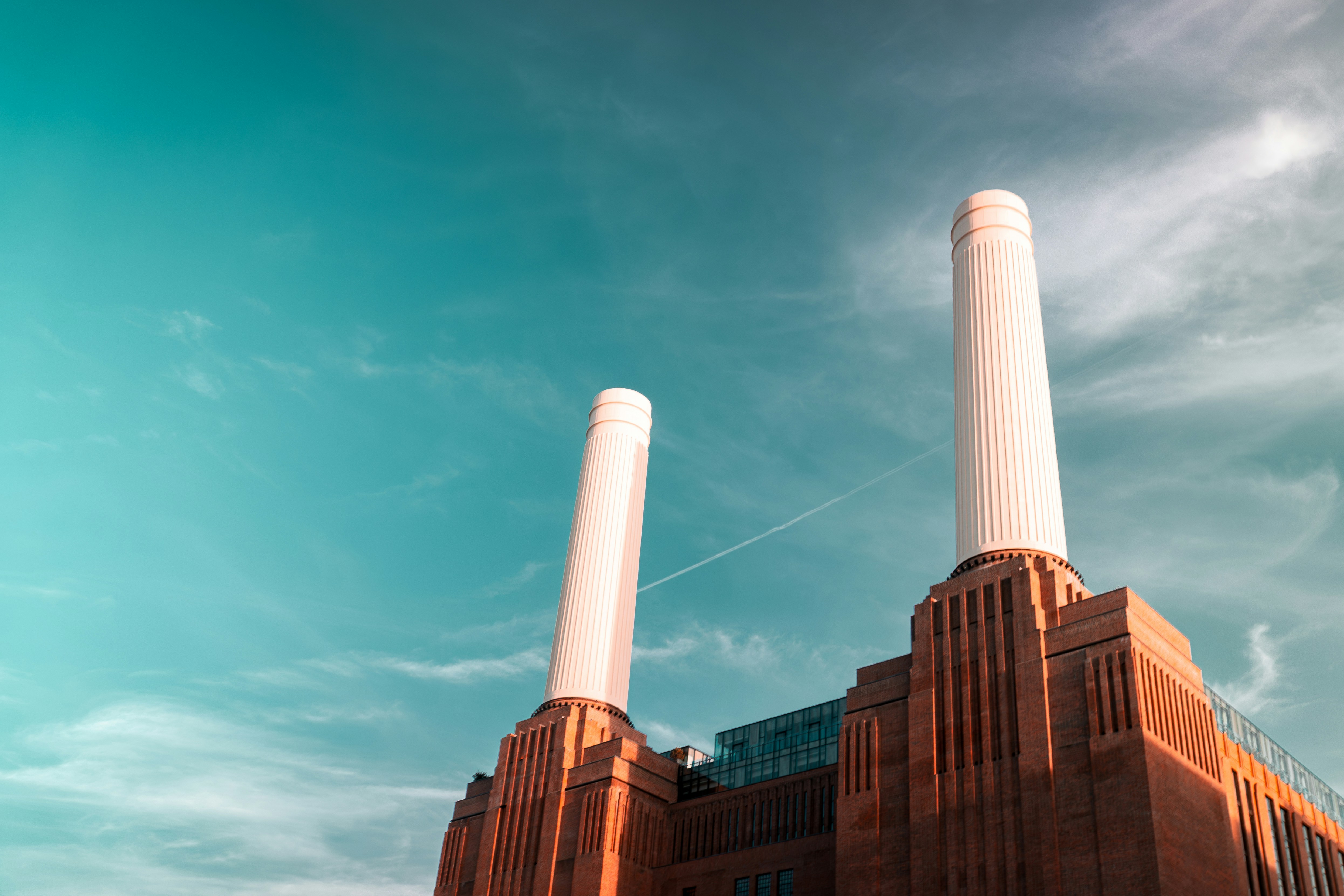 Battersea Power Station under the blue skies