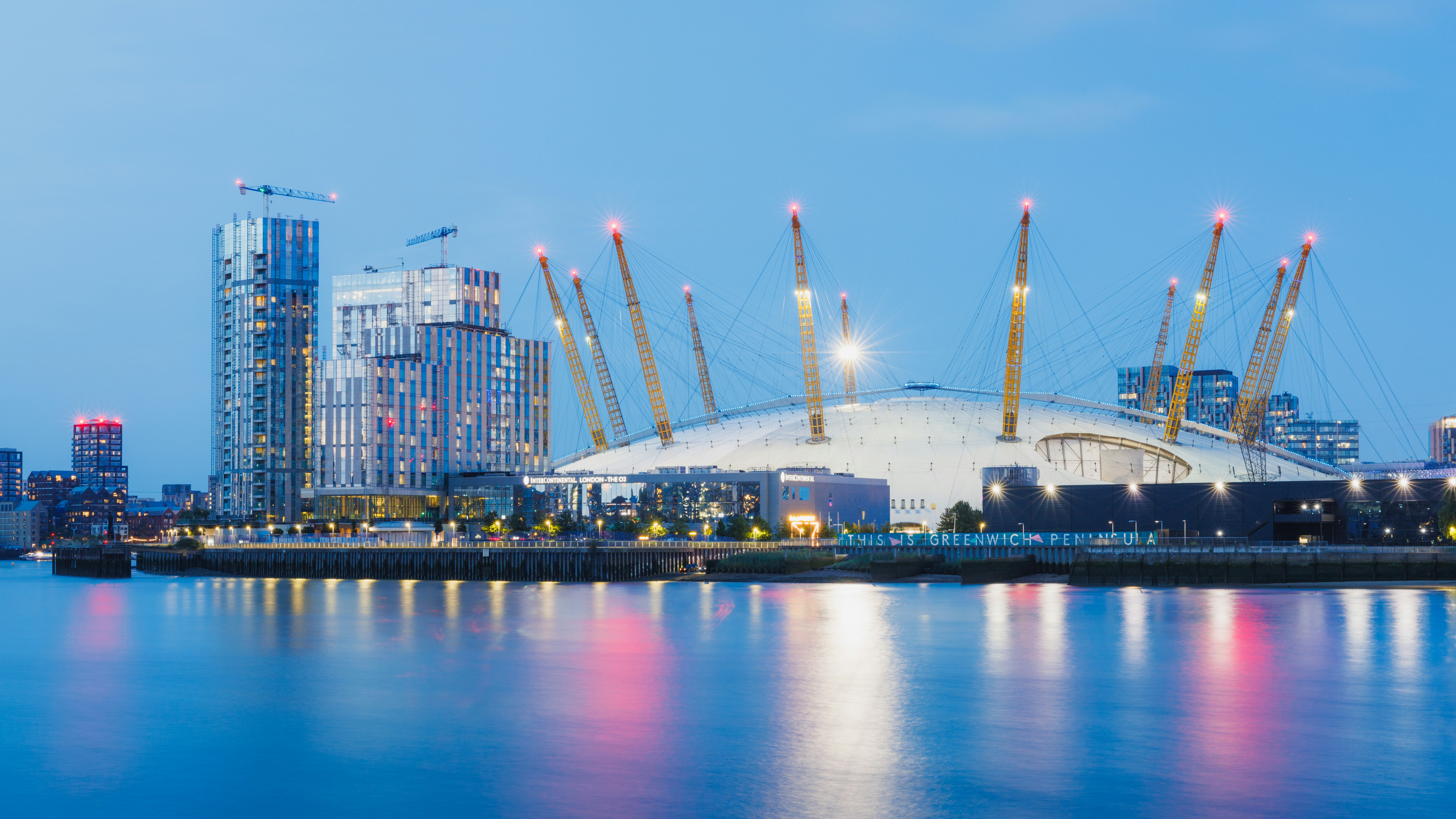 A view of a city from across the water photo – Free O2 arena Image on ...