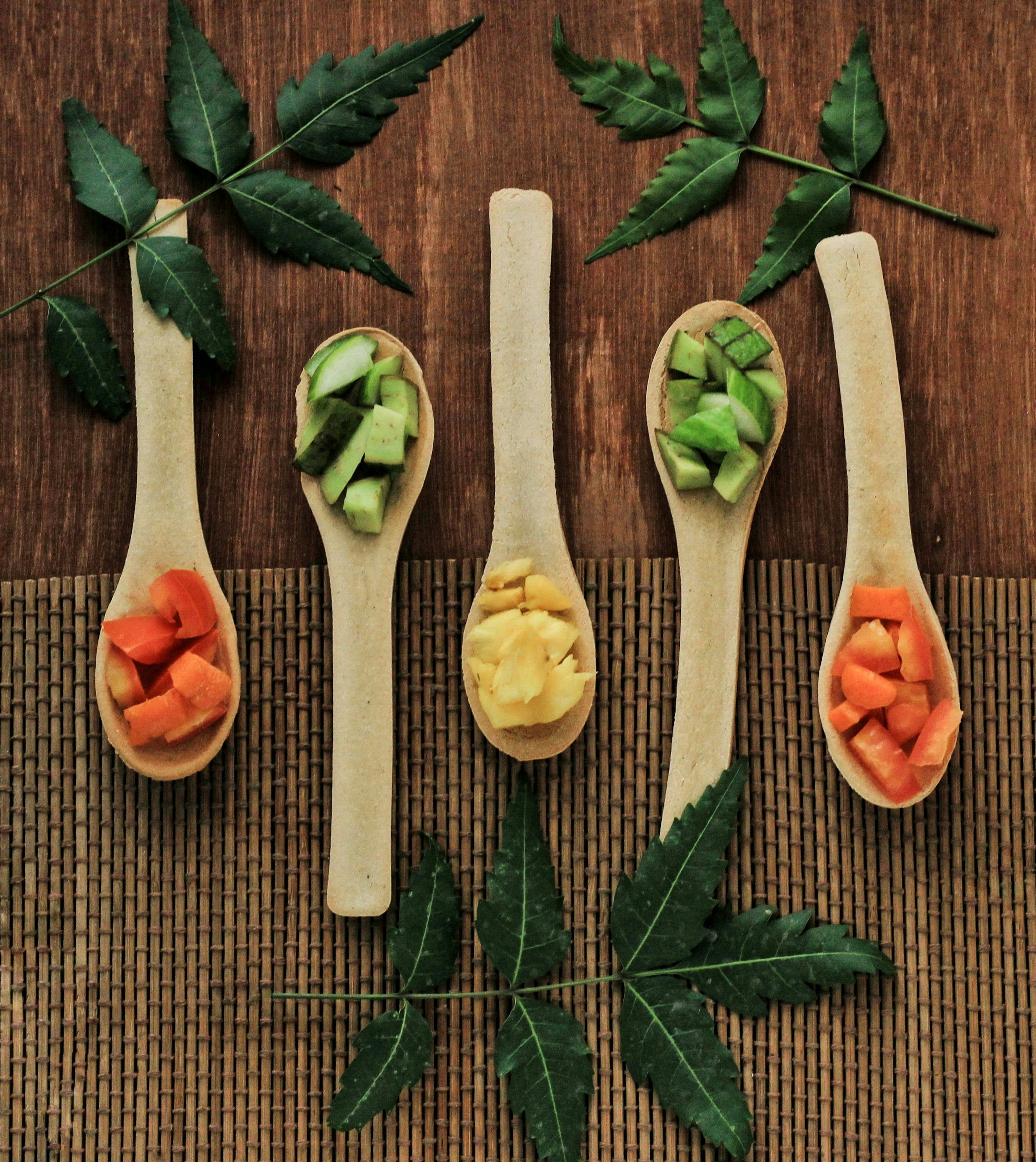 Five wooden spoons filled with different types of food photo – Free ... Five wooden spoons filled with different types of food photo – Free ...