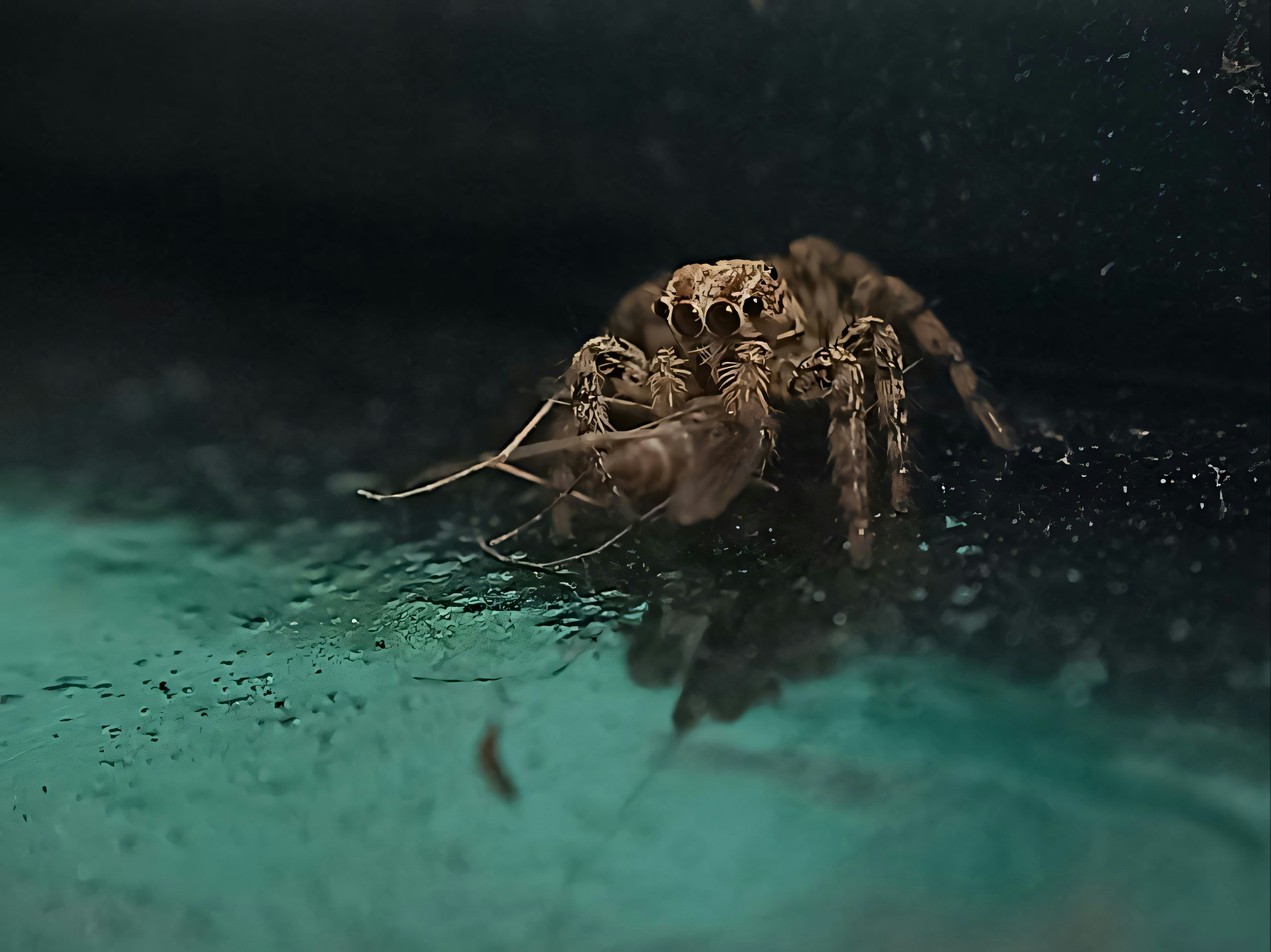 A large spider crawling on the side of a wall photo – Free Animal Image ...