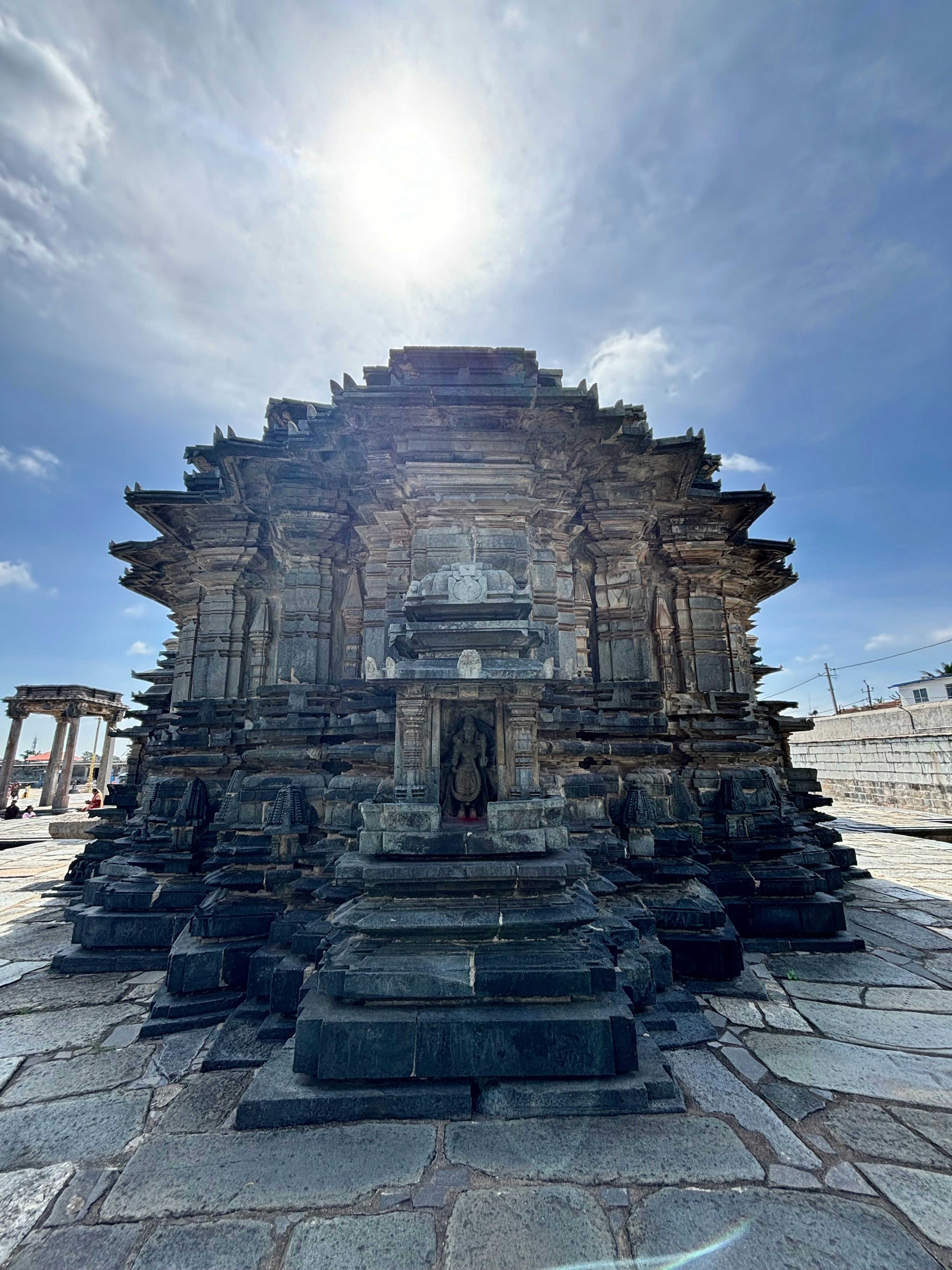 Belur Chennakeshava Temple, also referred to as Keshava, Kesava or Vijayanarayana Temple of Belur, is a 12th-century Hindu temple in, Hassan district of Karnataka state, India. It was commissioned by King Vishnuvardhana in 1117 CE, on the banks of the Yagachi River in Belur, an early Hoysala Empire capital. The temple was built over three generations and took 103 years to finish.[2] It was repeatedly damaged and plundered during wars, repeatedly rebuilt and repaired over its history. It is 35 km from Hassan city and about 220 km from Bengaluru.[3]