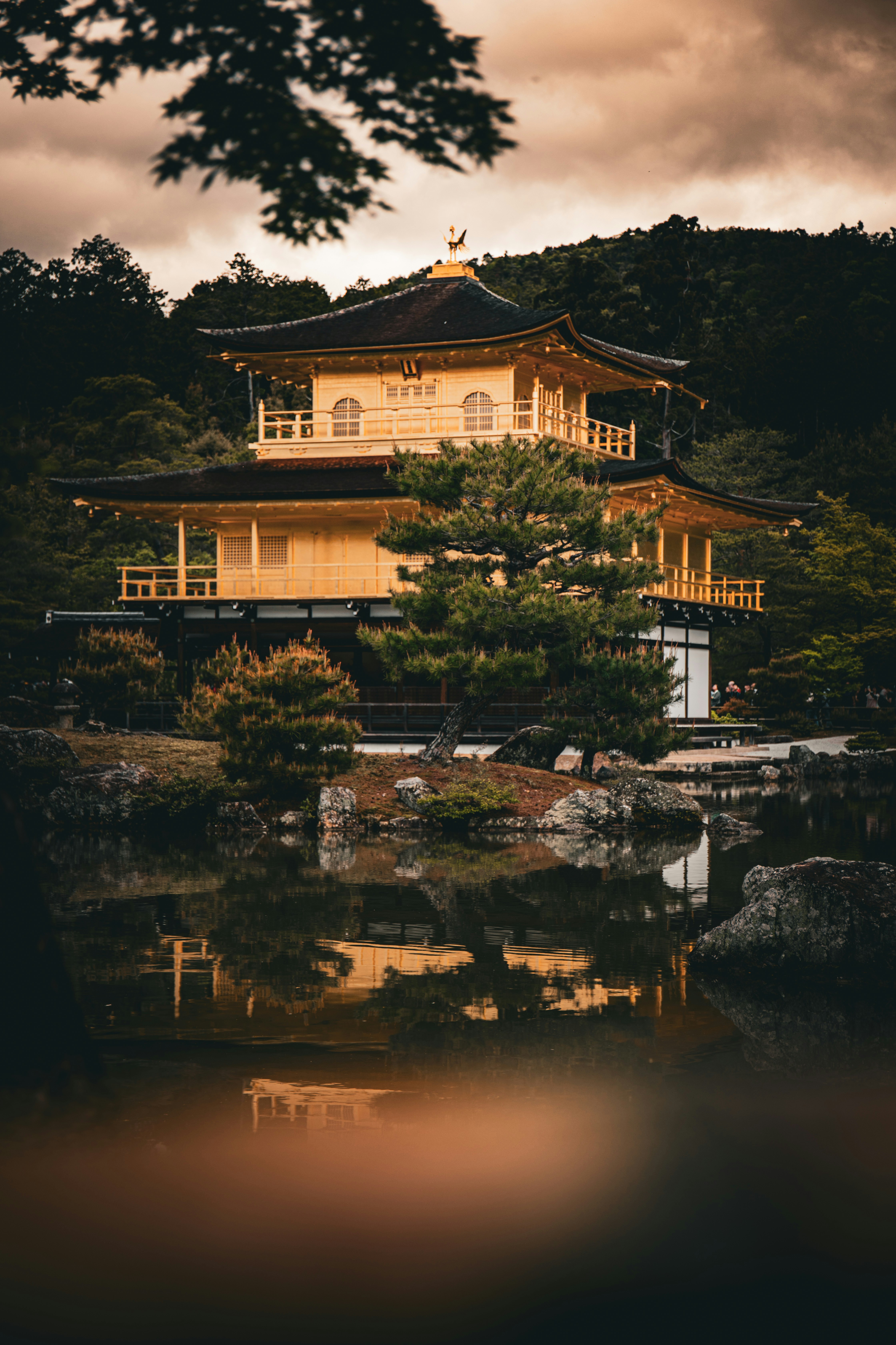 Dusk Over Kinkaku-ji: The Golden Pavilion Reflecting on a Quiet Pond