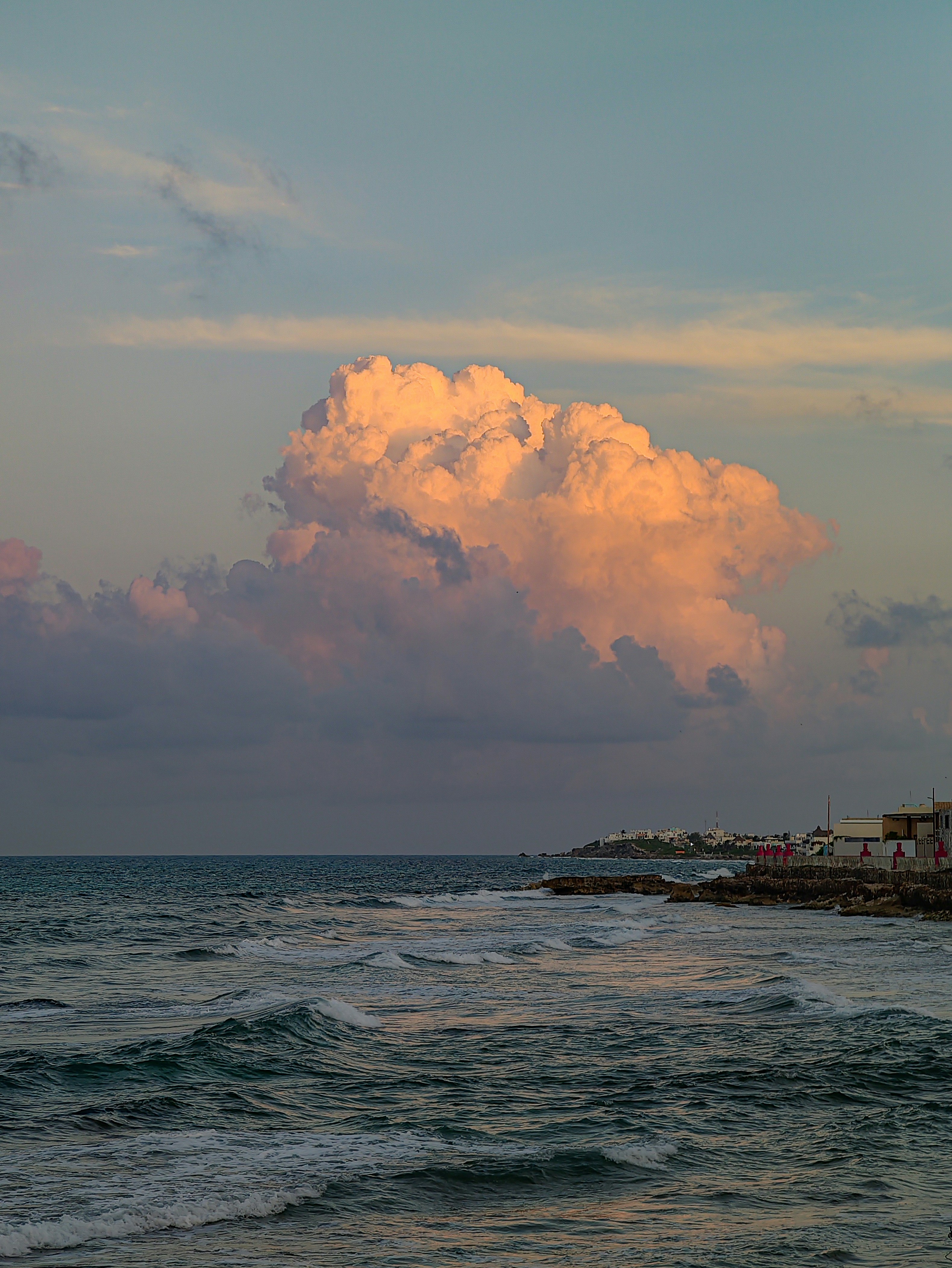 Dusk Glow Over a Seaside Cloudscape
