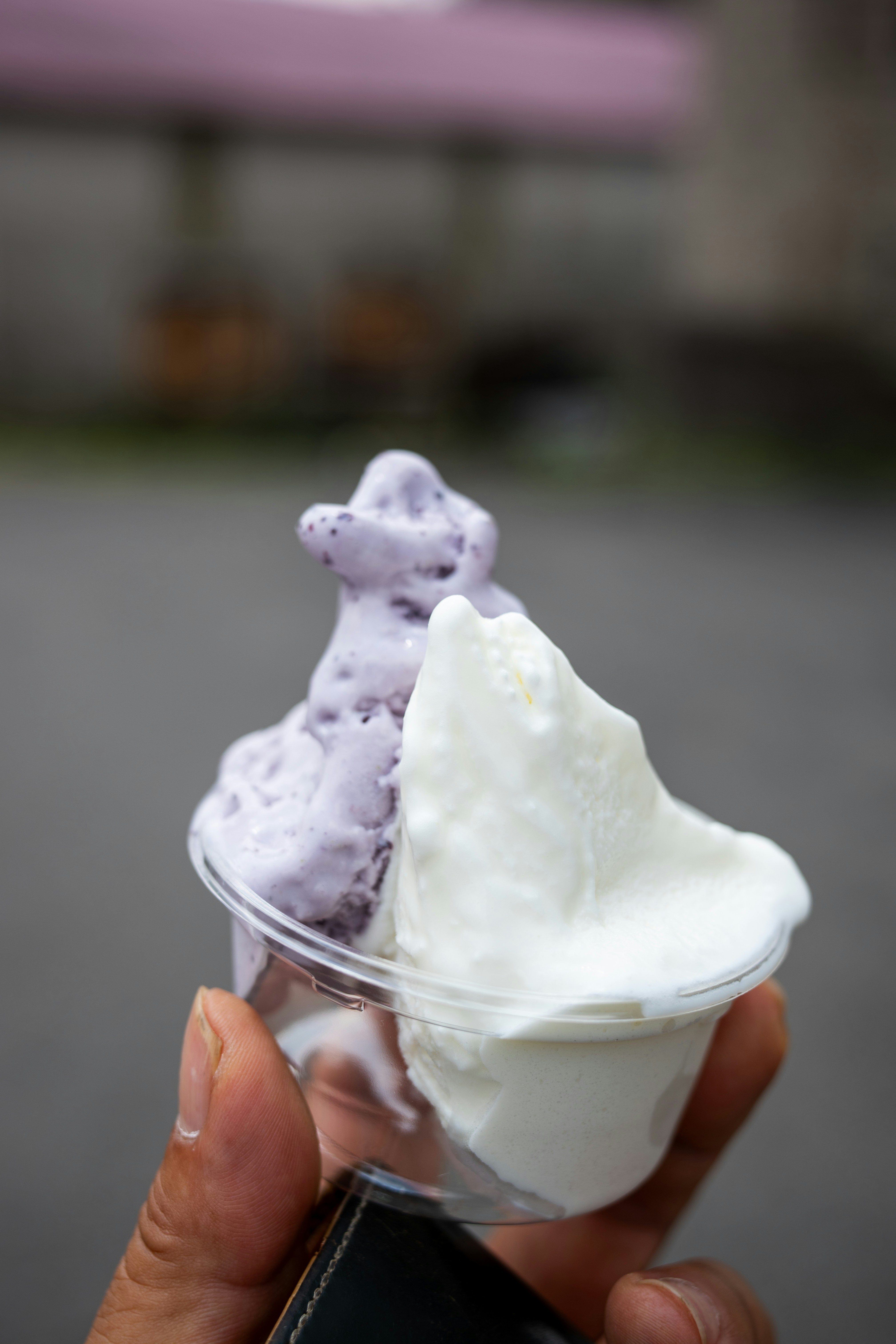 Two-Tone Scoops in a Clear Cup: Handheld Summer Treat
