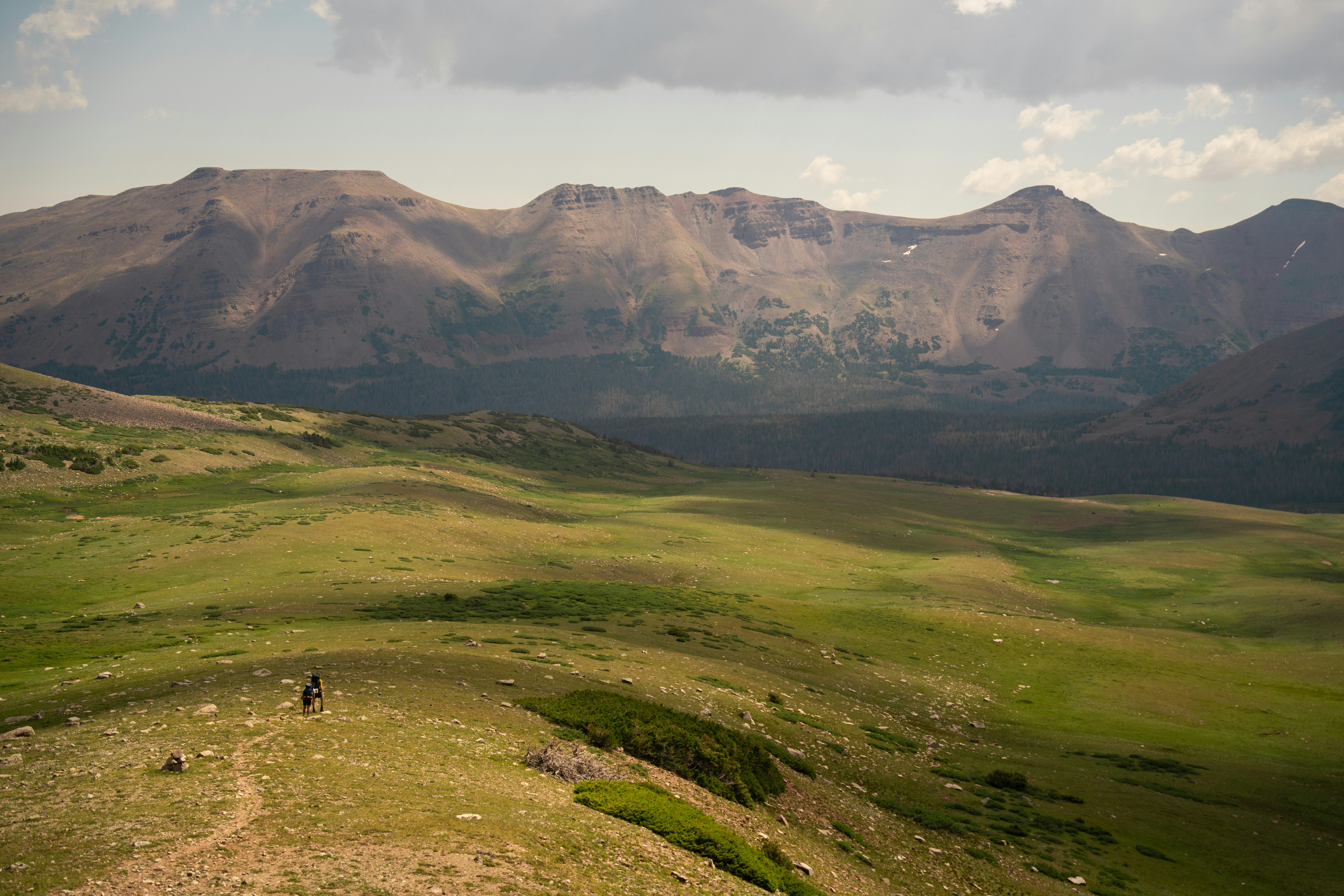 A view of a mountain range from a high altitude viewpoint photo – Free ...
