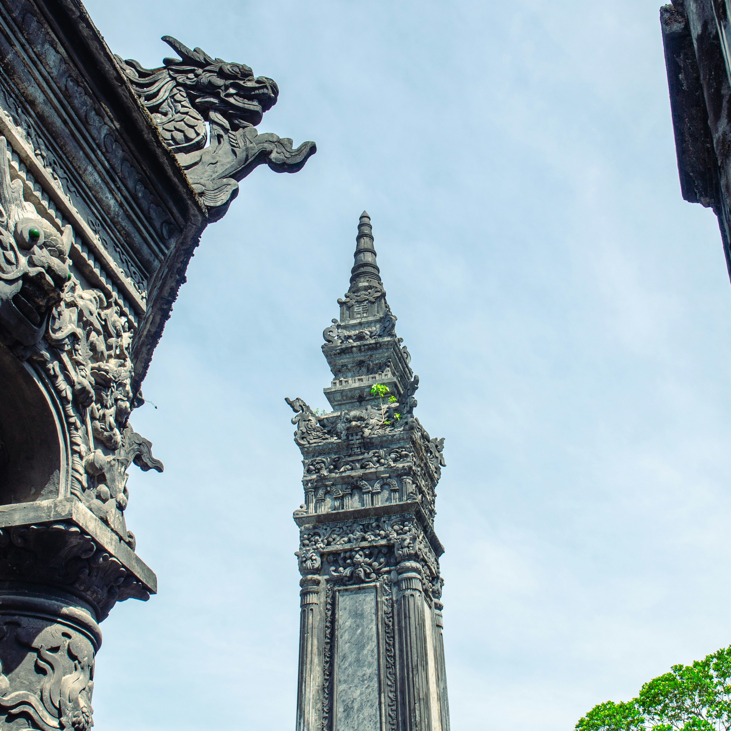 A stone tower in Khải Định's Tomb