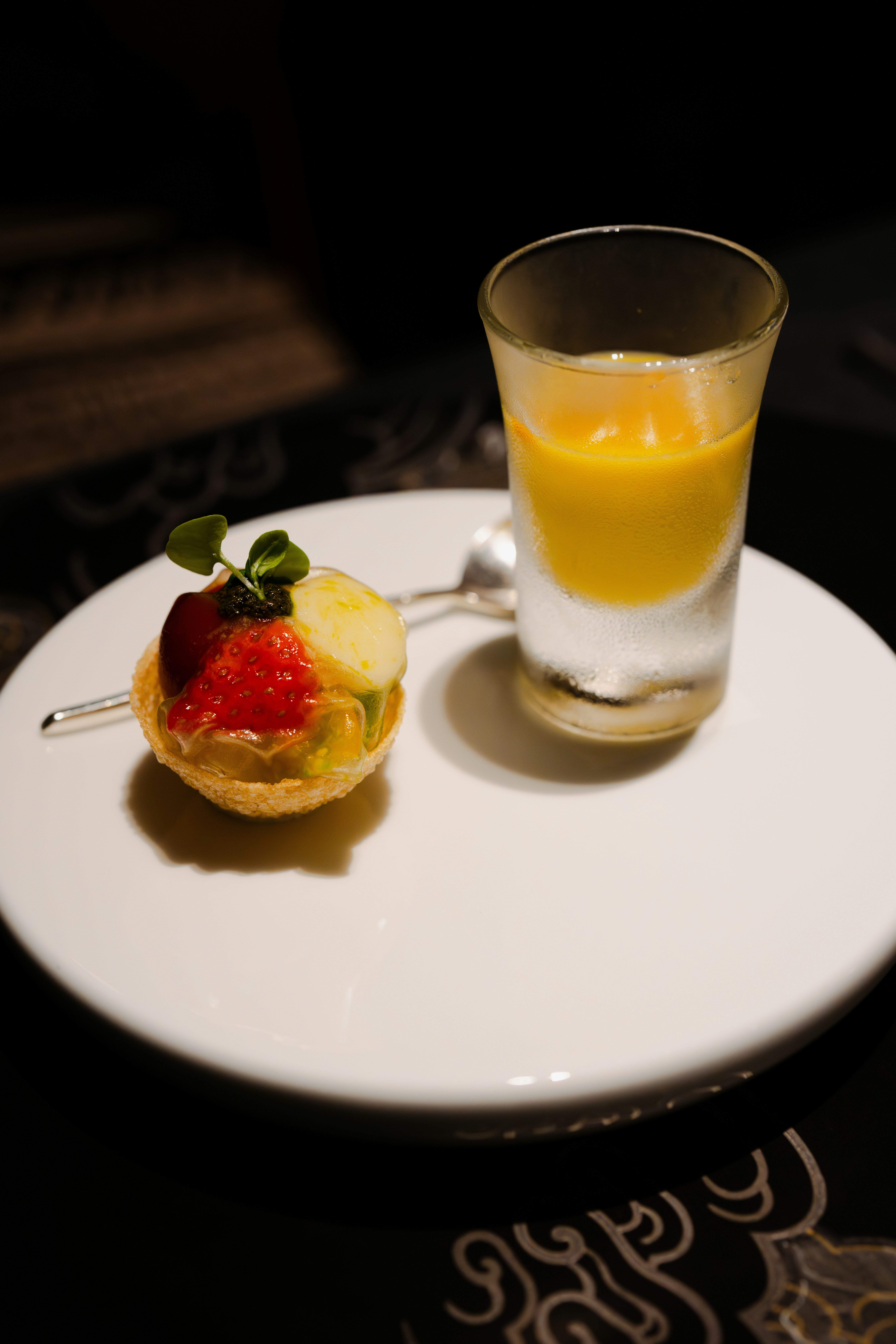 A plate with a pastry and a glass of orange juice photo – Free Image on ...