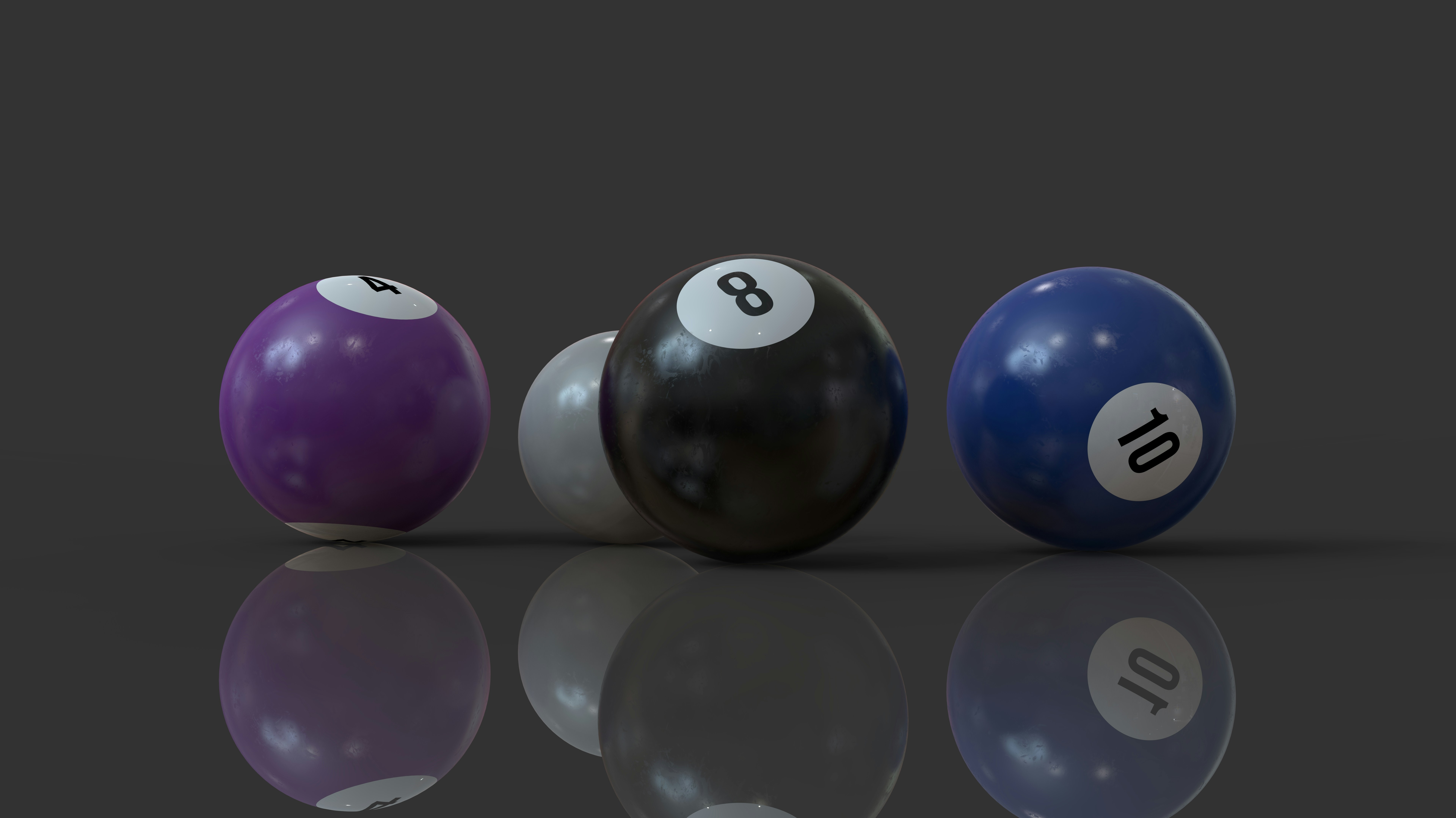 A group of three pool balls sitting next to each other photo – Free ...