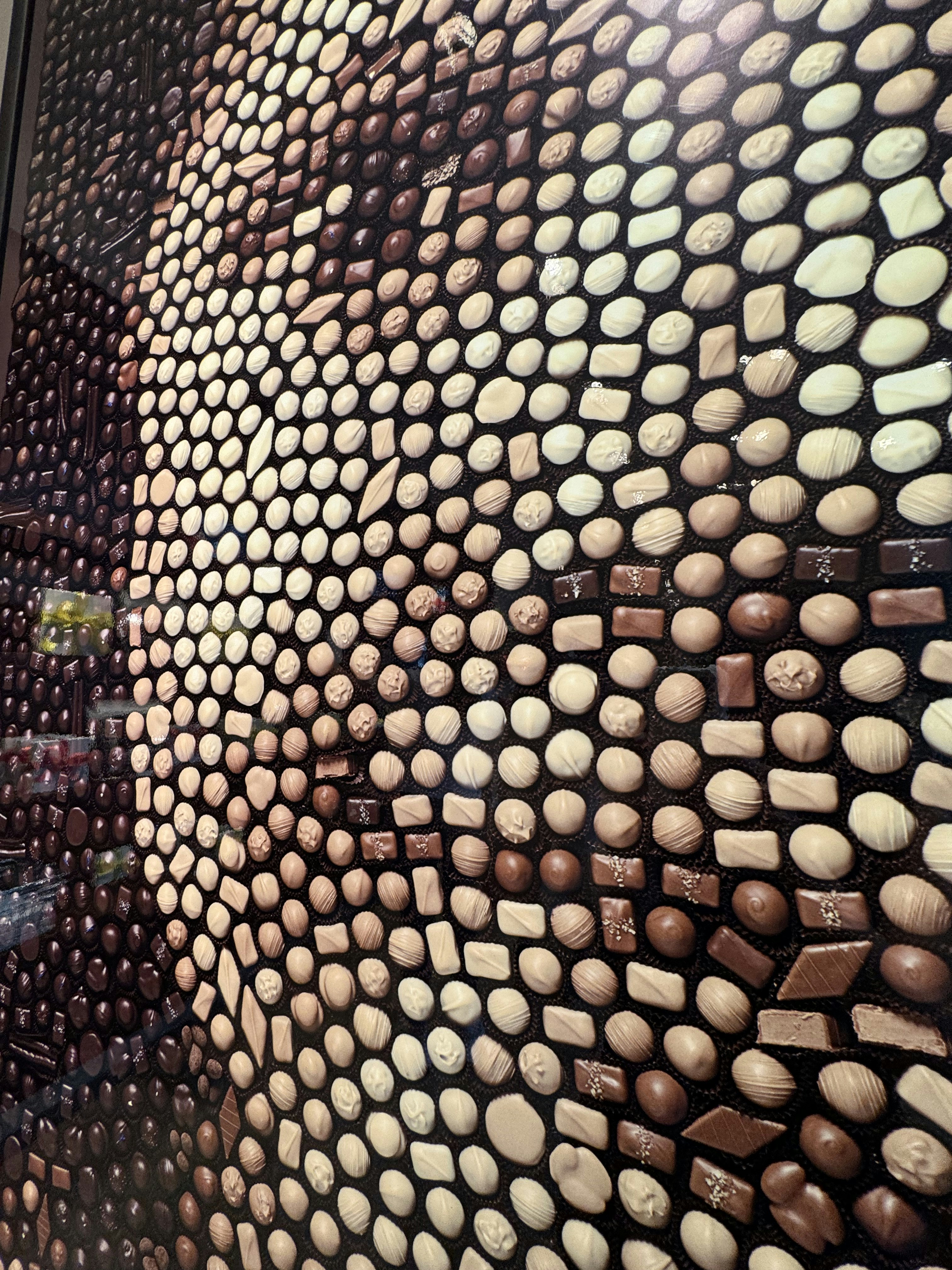 Curved Chocolate Canvas: A Geometric Wall of Confections