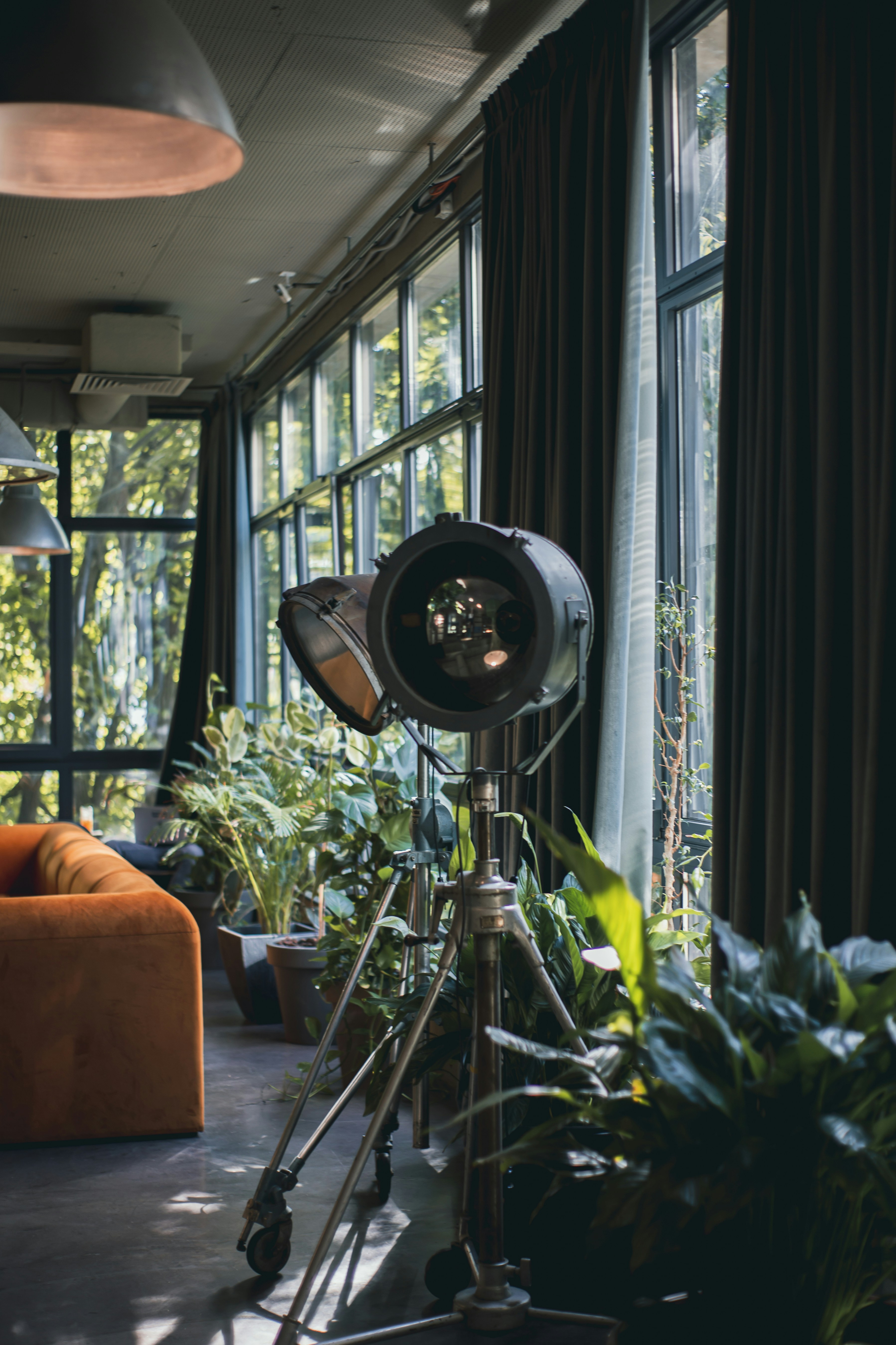 Studio Spotlight on a Telescope-Style Light