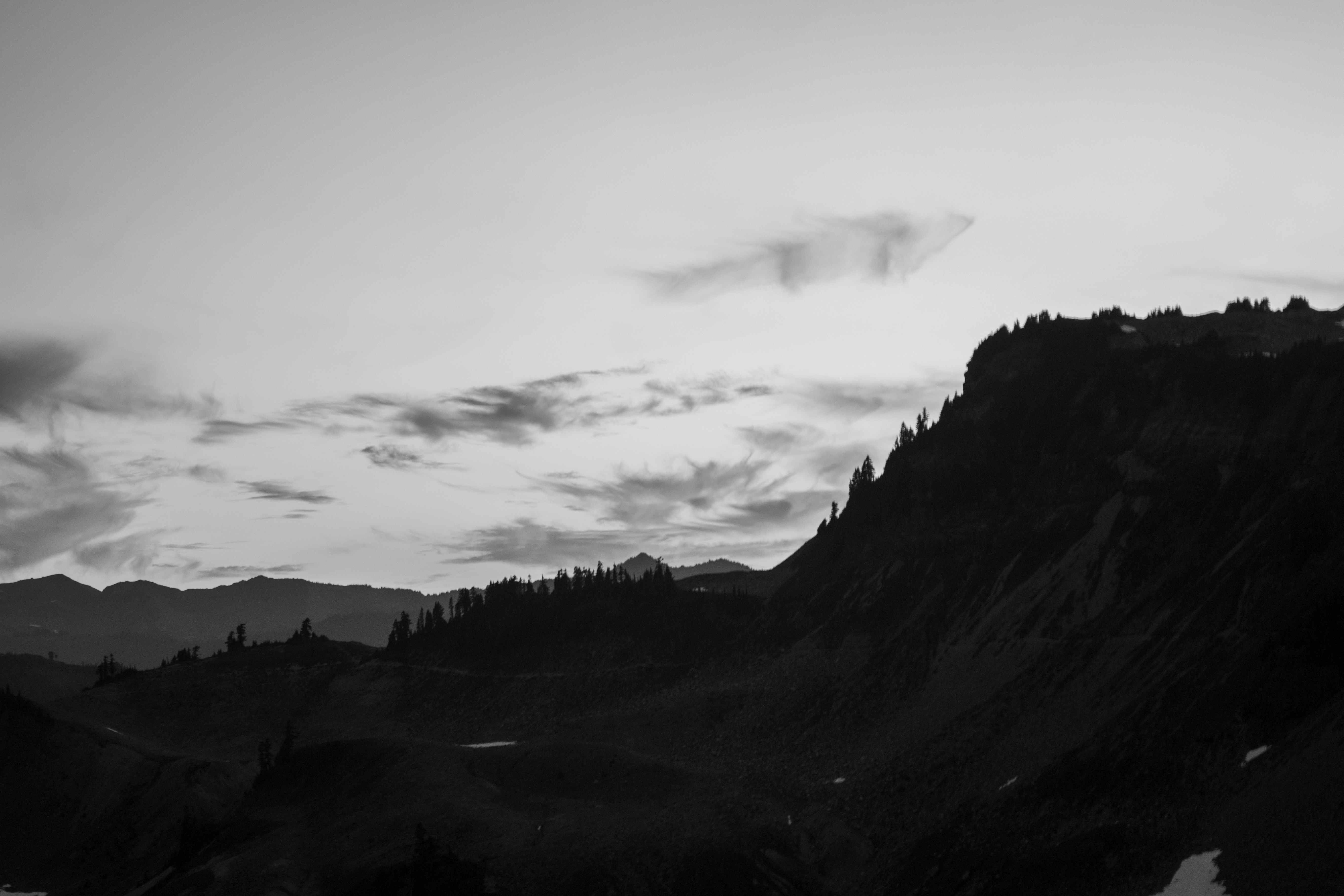 Crestline in Silhouette: A Quiet Monochrome Ridge