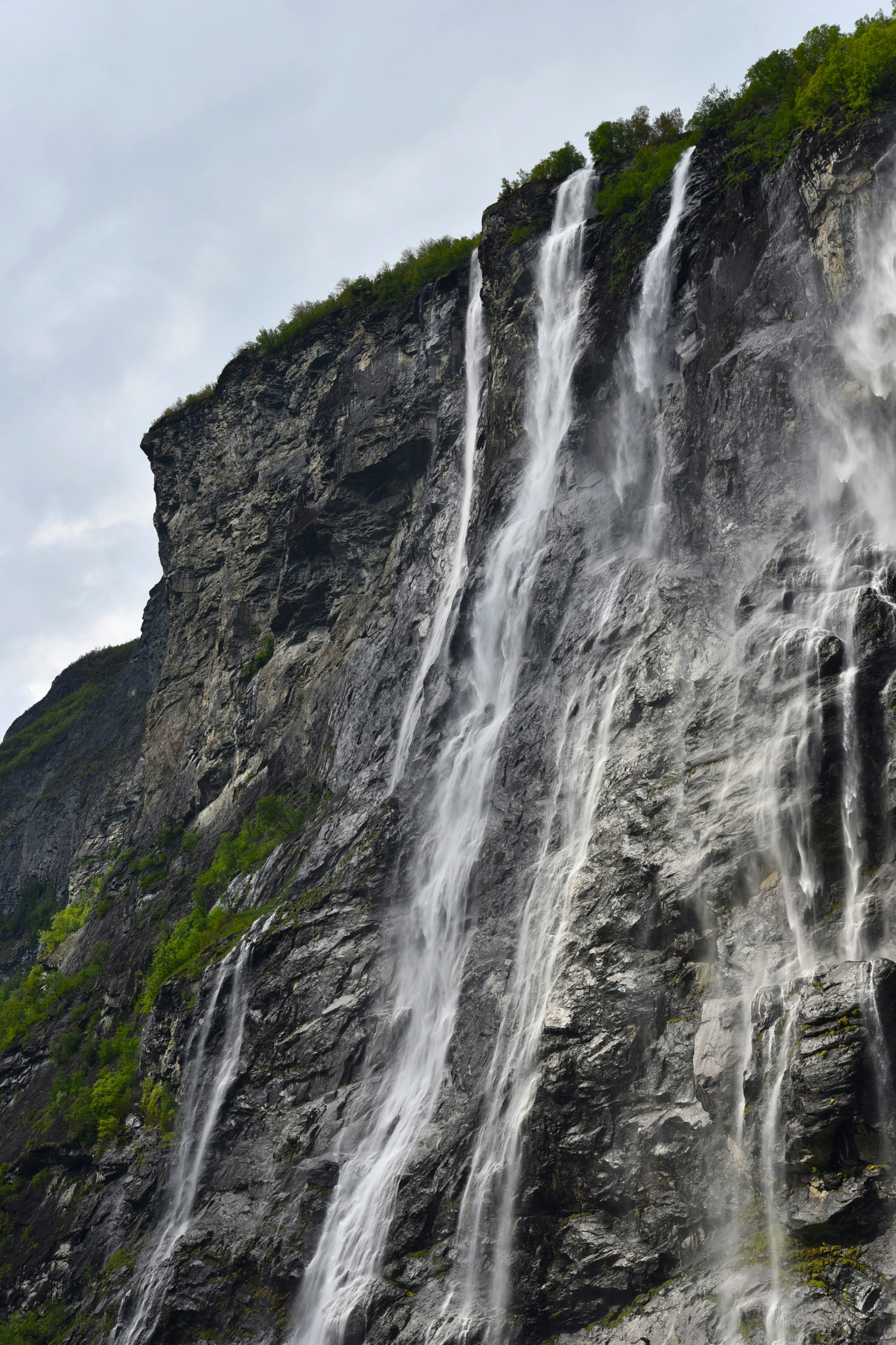 A very tall waterfall with lots of water photo – Free Geirangerfjord ...