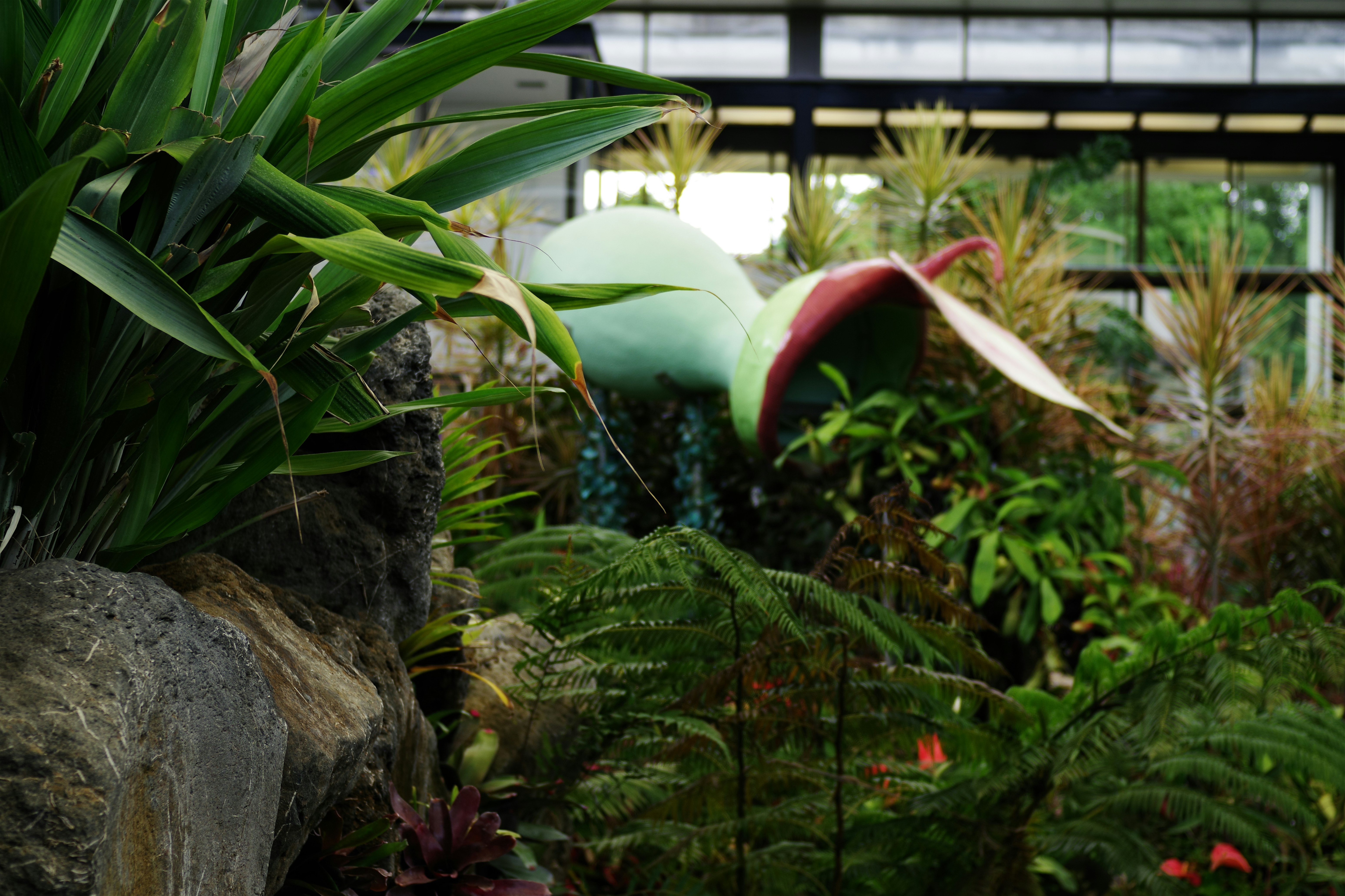 Mint Orbs in a Glasshouse: A Quiet Conservatory Sculpture