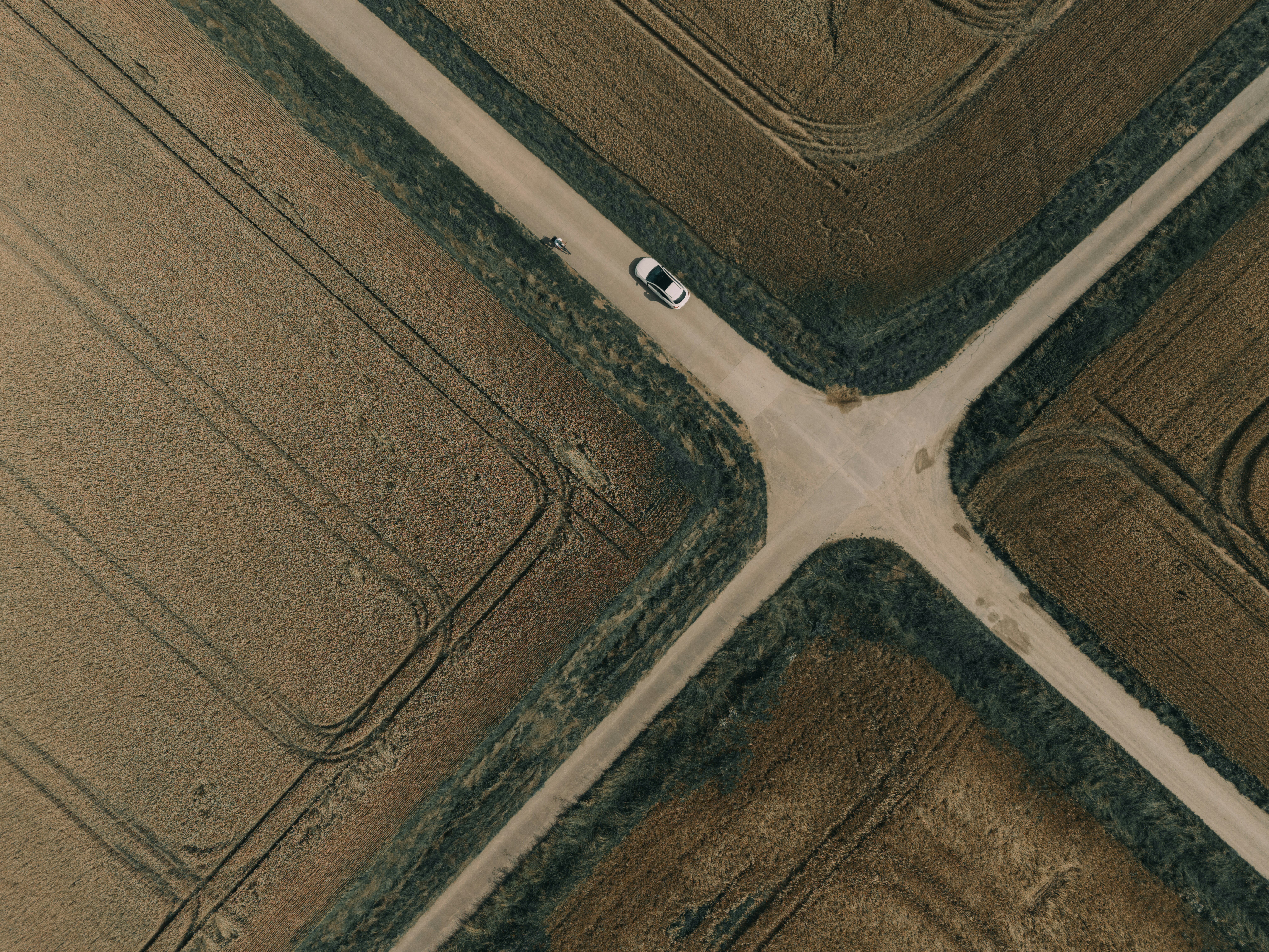 An aerial view of a four way intersection photo – Free Germany Image on ...