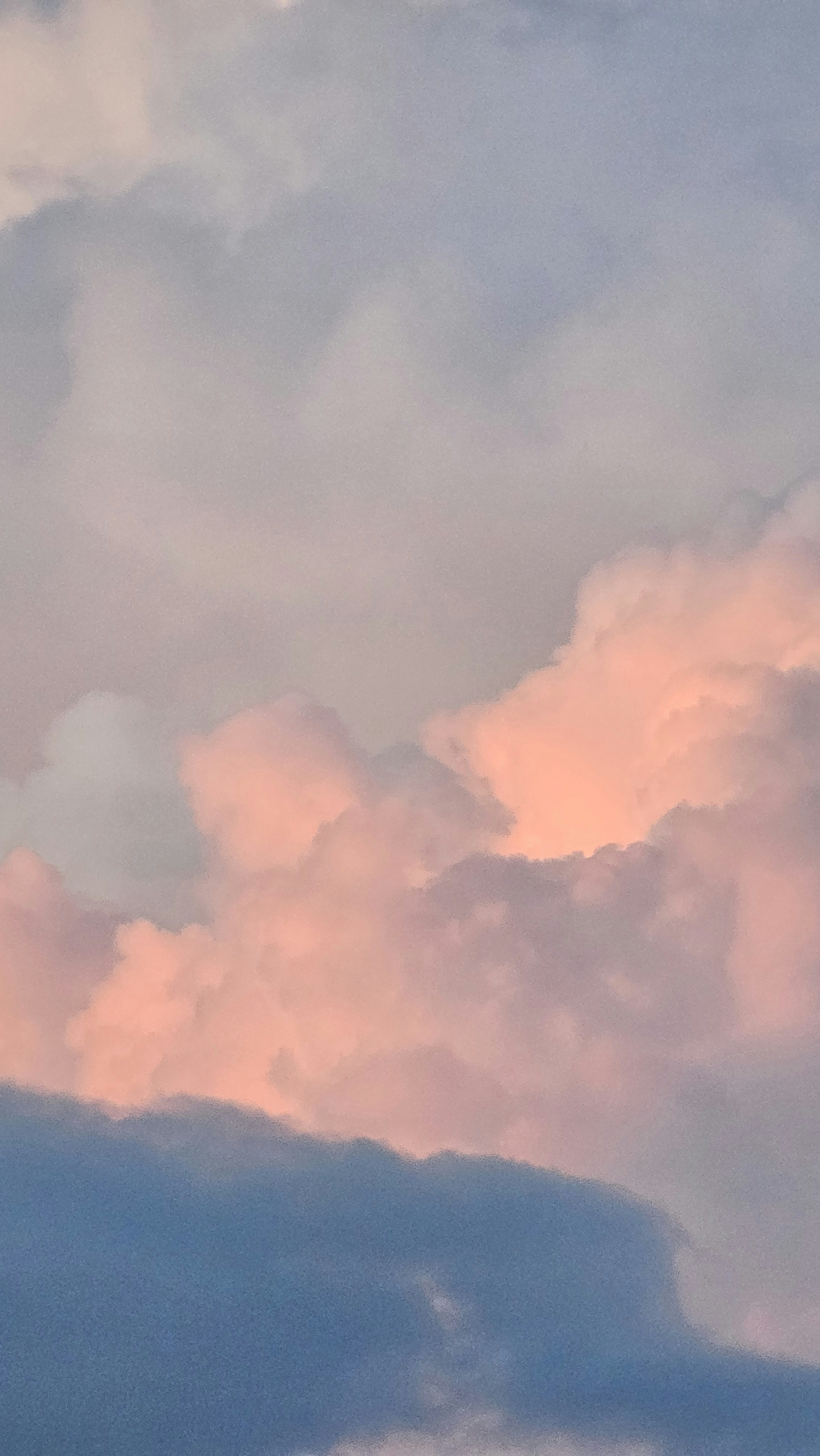 Pink cloudy sky | A plane flying through a cloudy sky with pink clouds