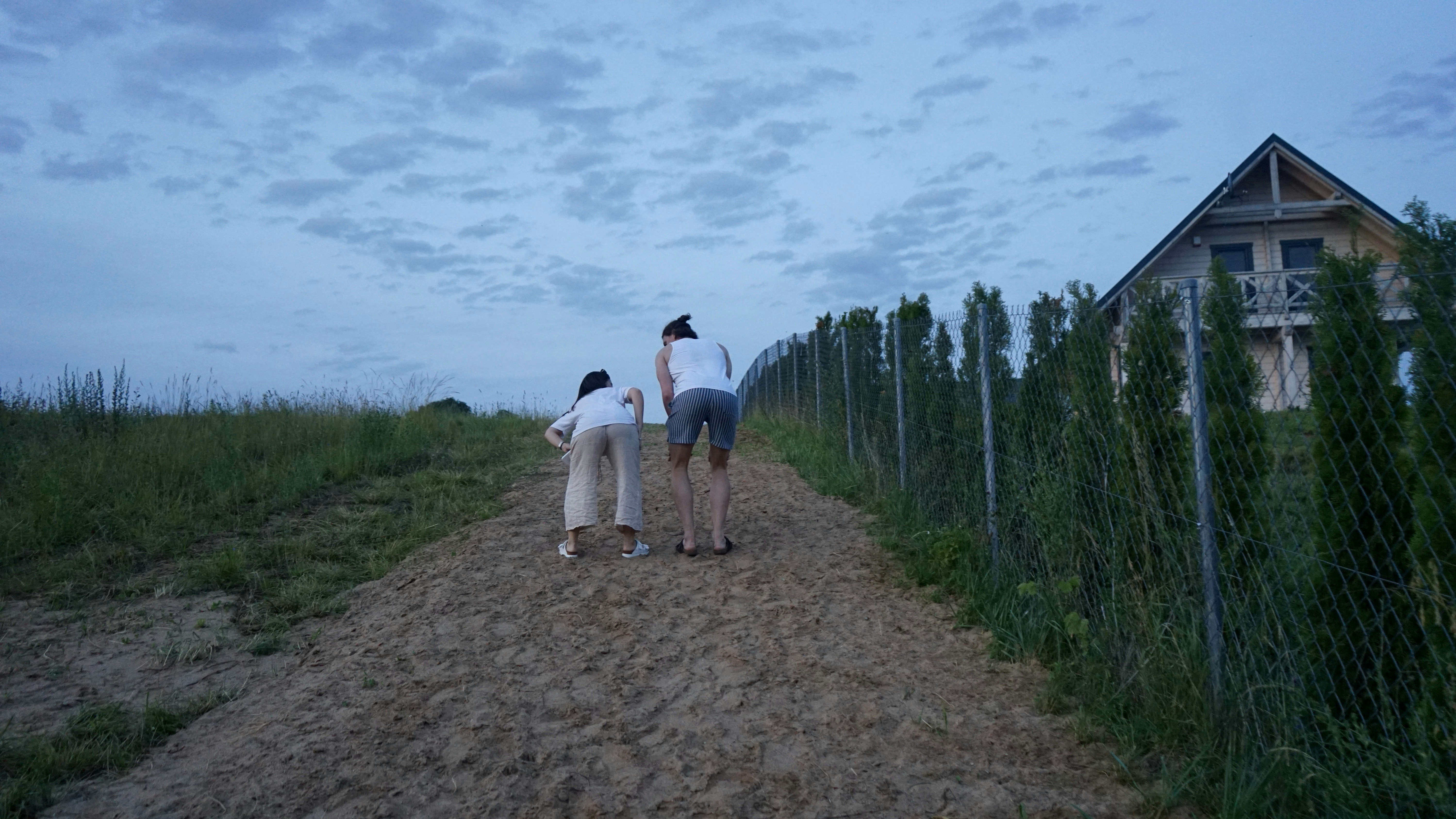 Dusk Steps: A Quiet Walk Toward a Fence-Line House