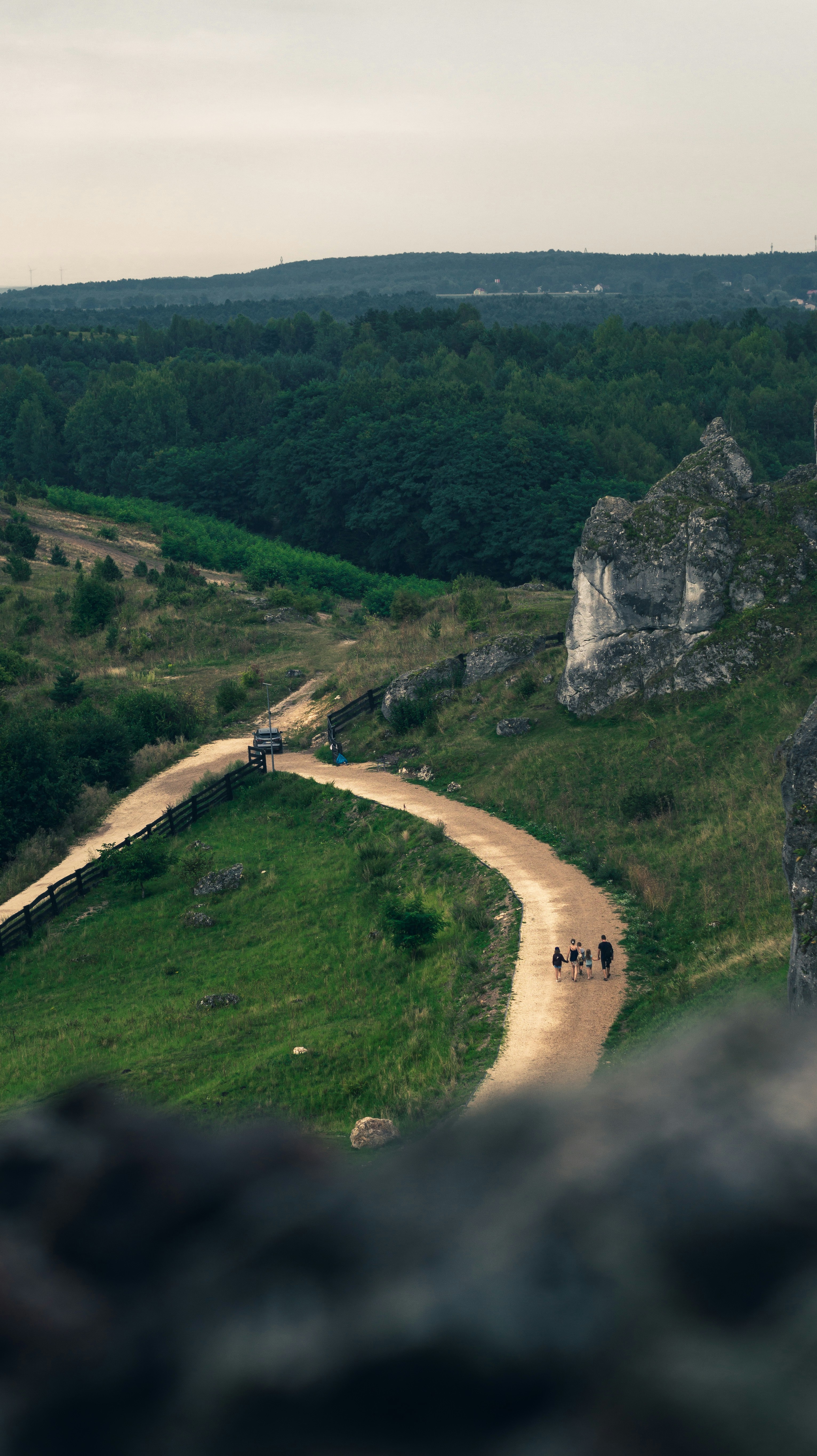  winding path to explore: a lone group on a scenic hilltop